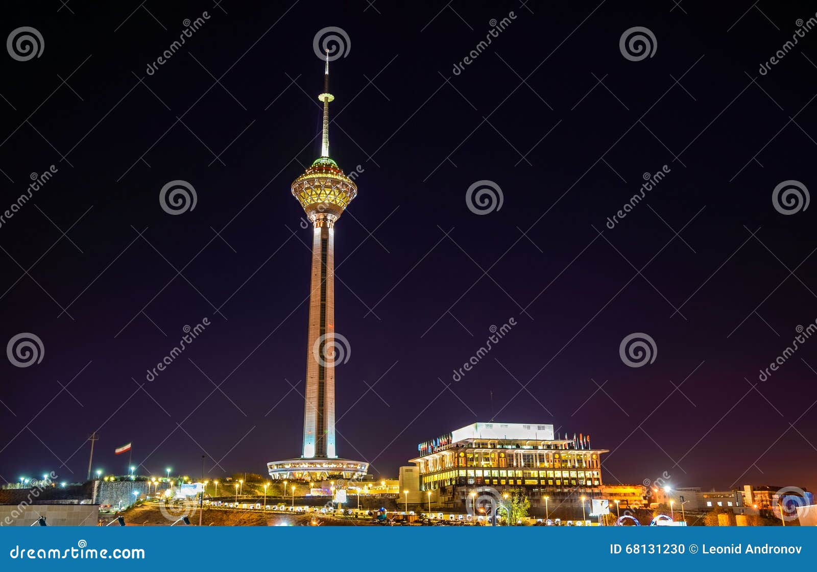 Firework At Milad Tower In Tehran Royalty-Free Stock Image ...