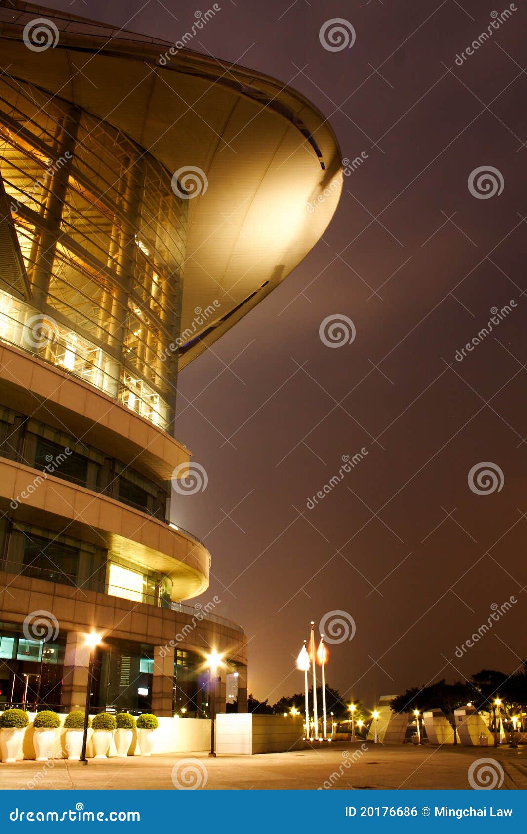 Night View of Modern Building Stock Photo - Image of scenes, ground ...