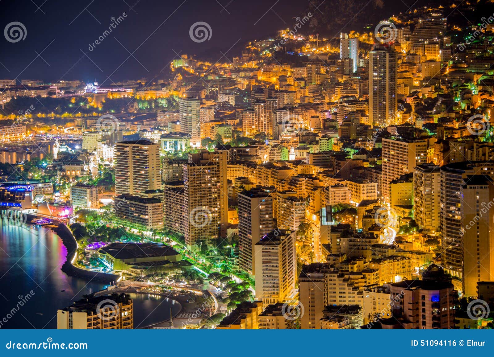 Night view of Monaco stock photo. Image of monaco, coastline - 51094116