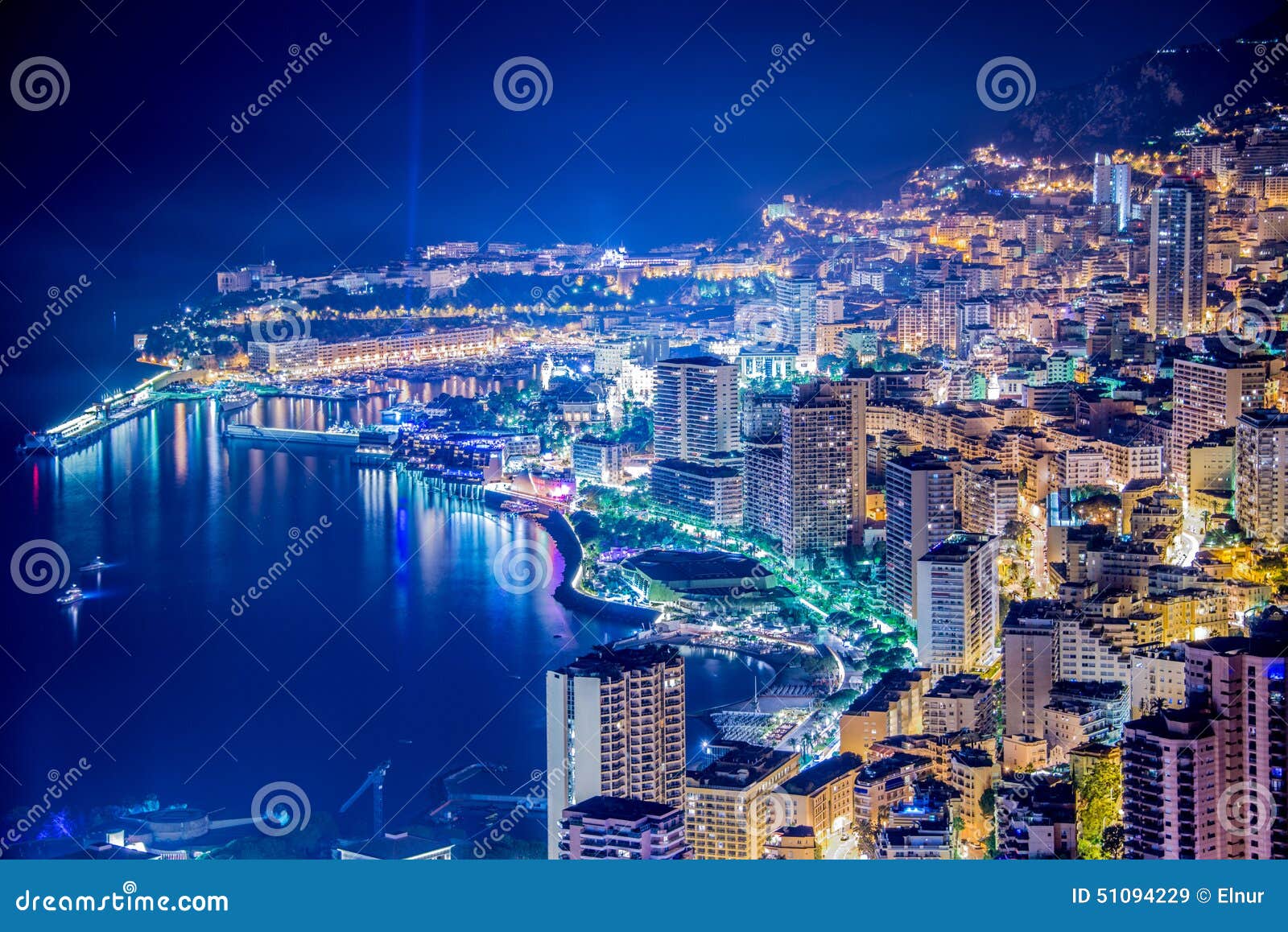 Night view of Monaco stock image. Image of boat, carlo - 51094229