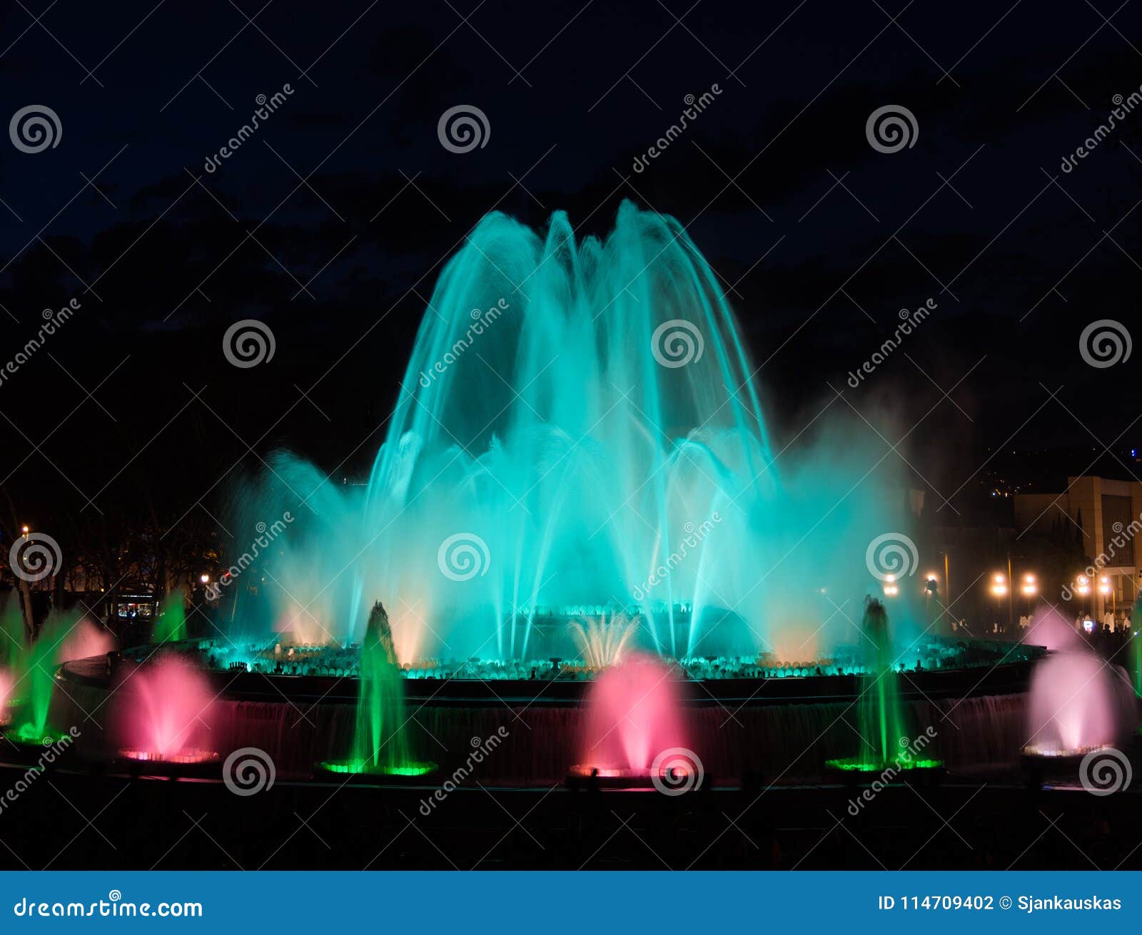 Magic Fountain in Barcelona, Night Show Stock Photo - Image of ...