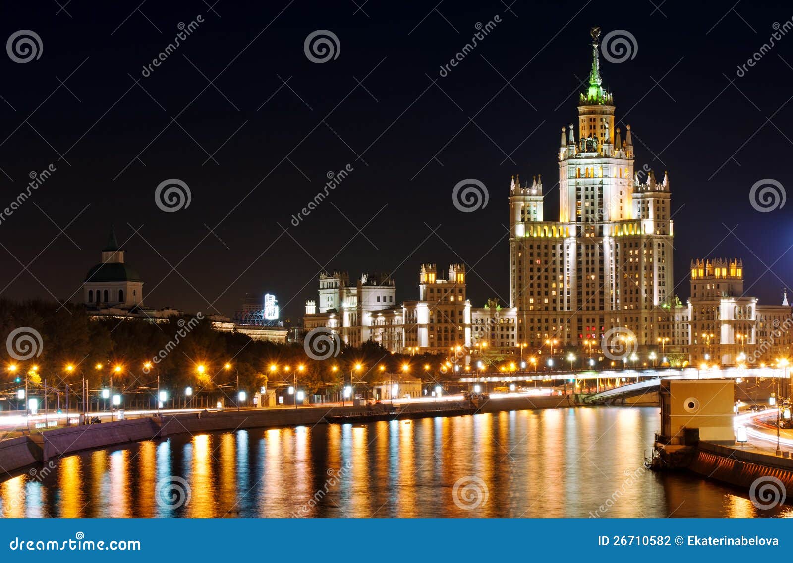 Night view of Moscow stock photo. Image of architecture - 26710582