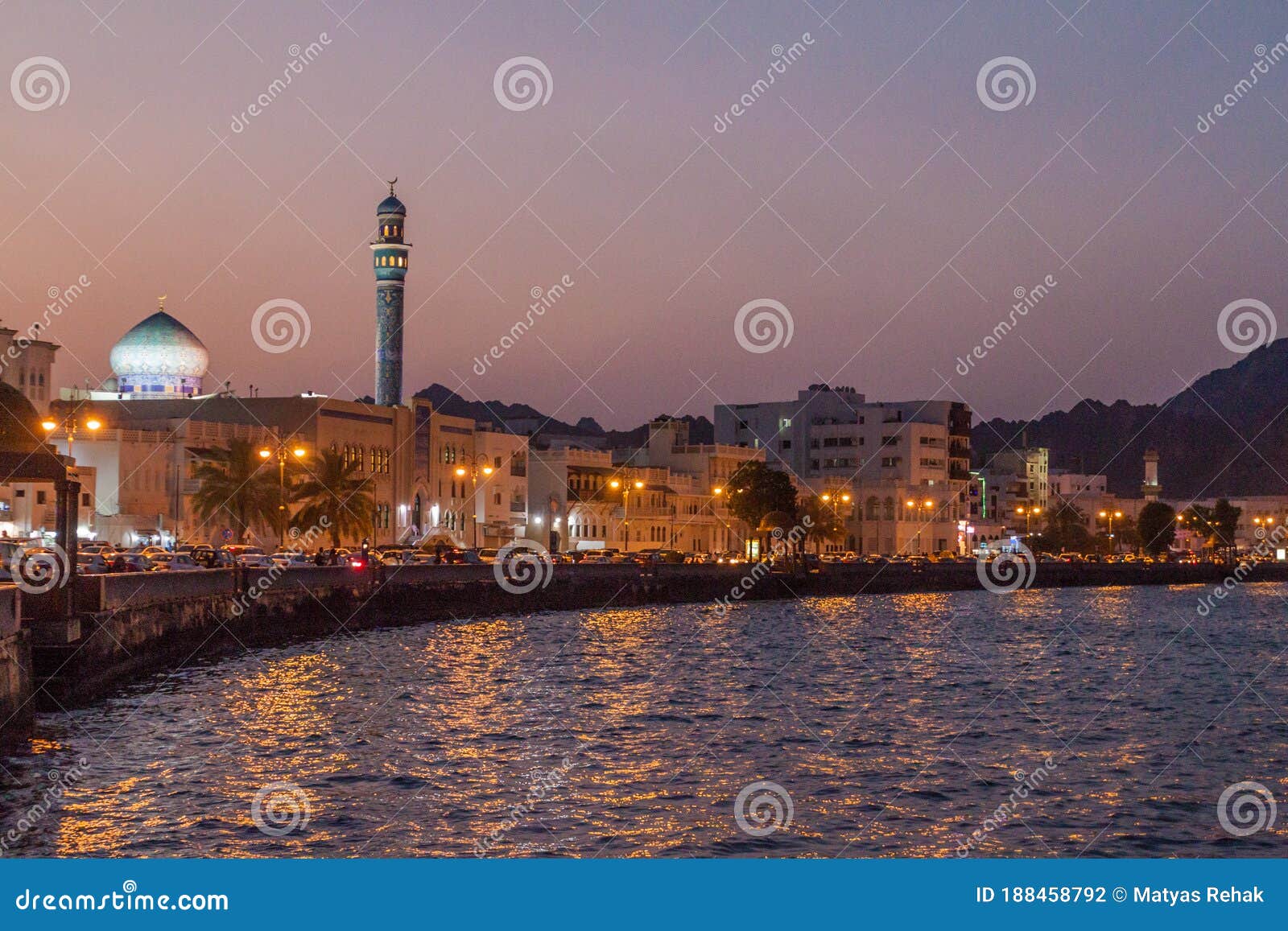 Night View of Mutrah Corniche in Muscat, Om Editorial Photography ...