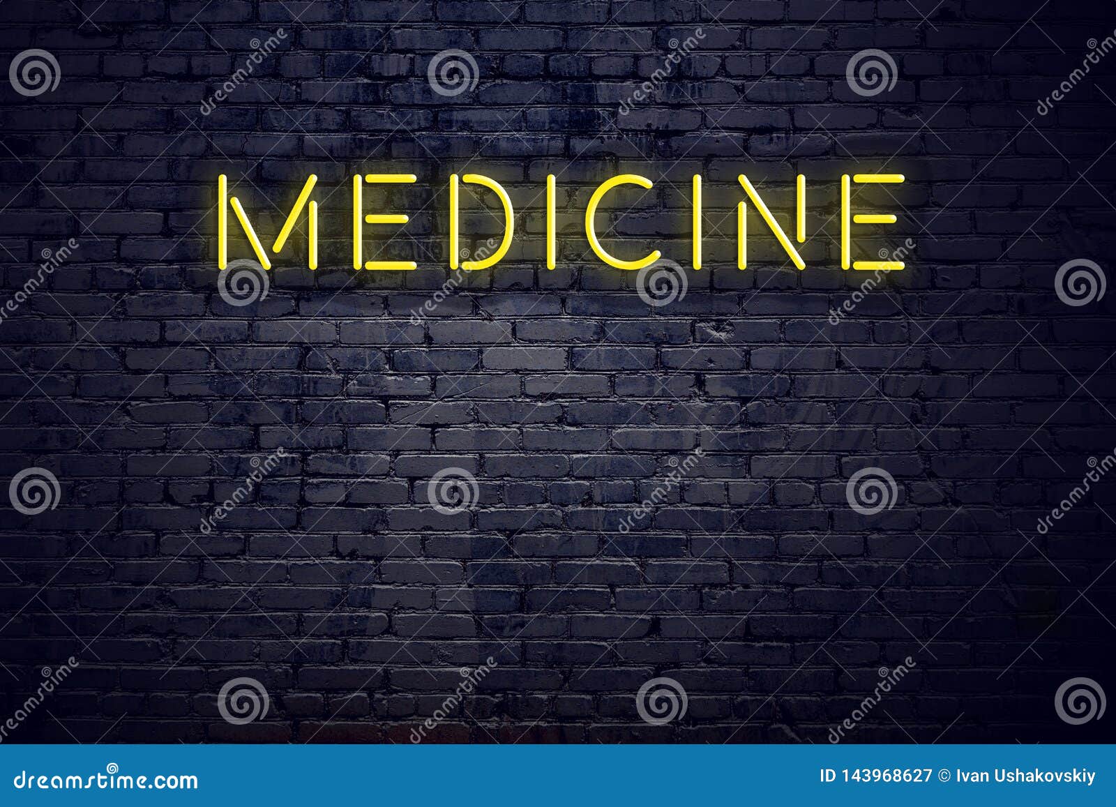 Night View of Neon Sign with Text Medicine Stock Illustration ...