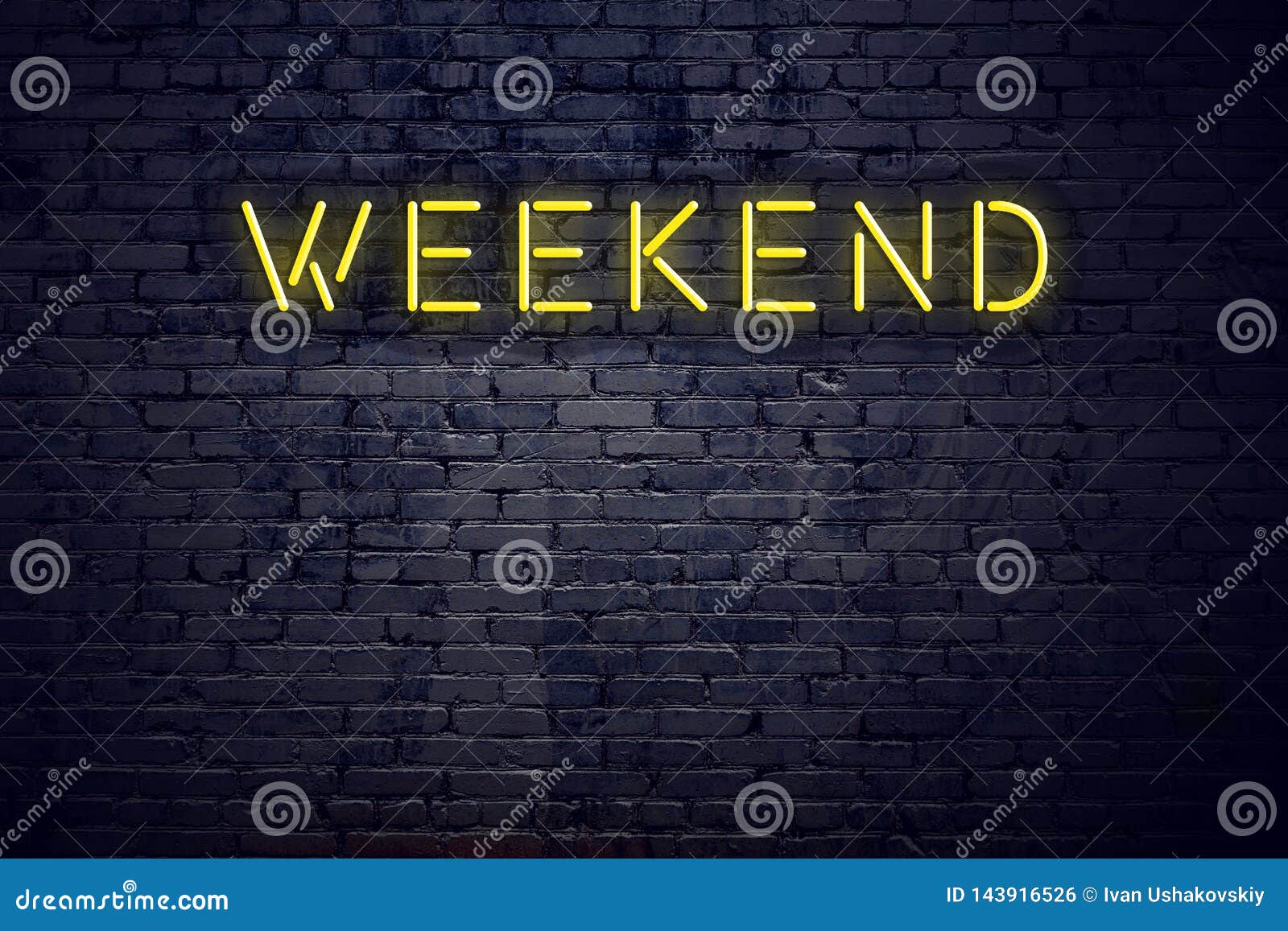Night View of Neon Sign with Text Weekend Stock Illustration ...
