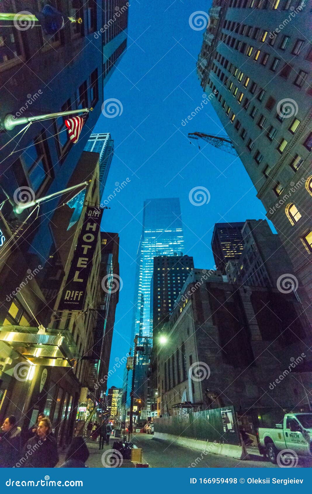 Night view of New York editorial stock photo. Image of architecture ...