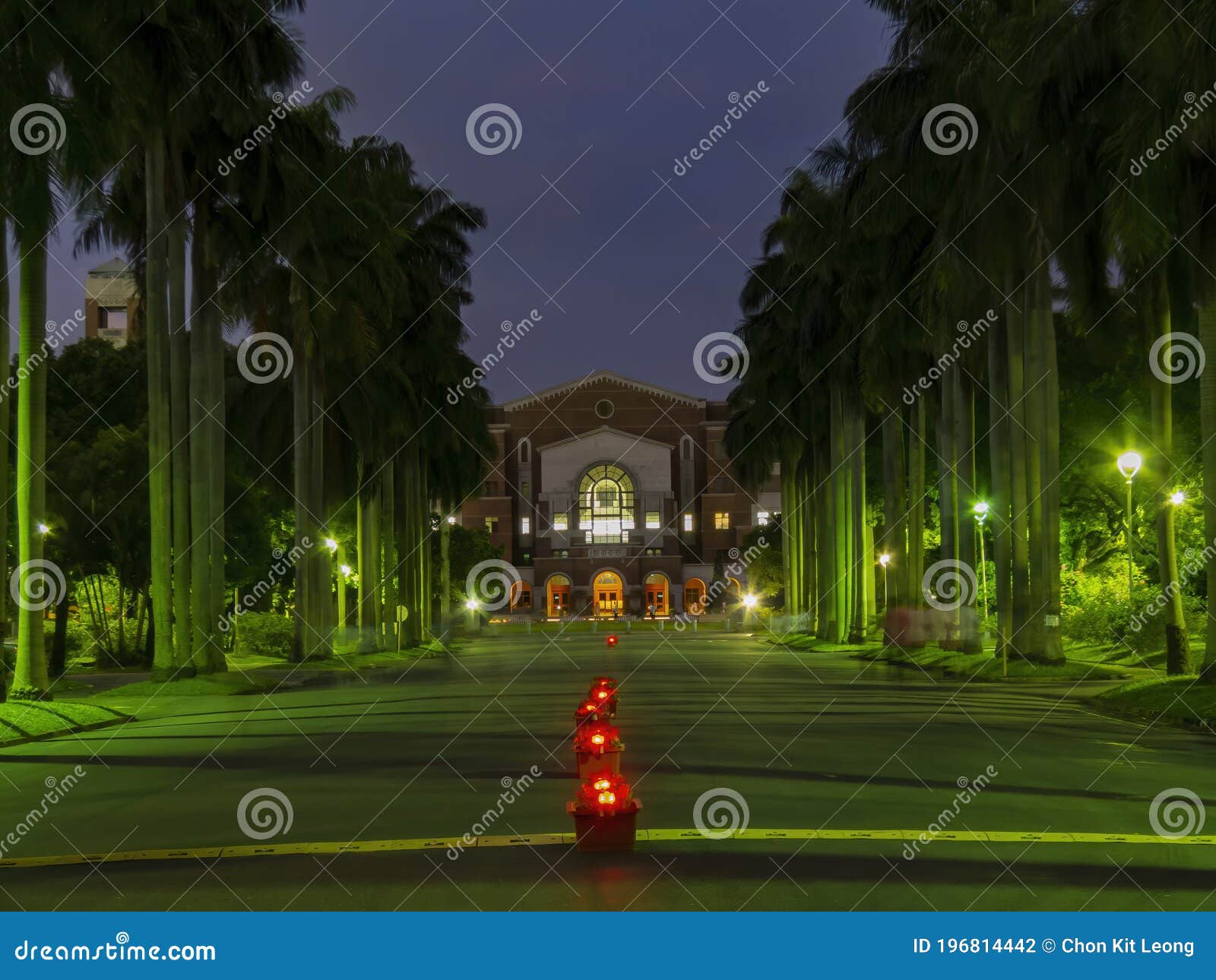 Night View of the NTU Main Library Stock Photo - Image of downtown ...