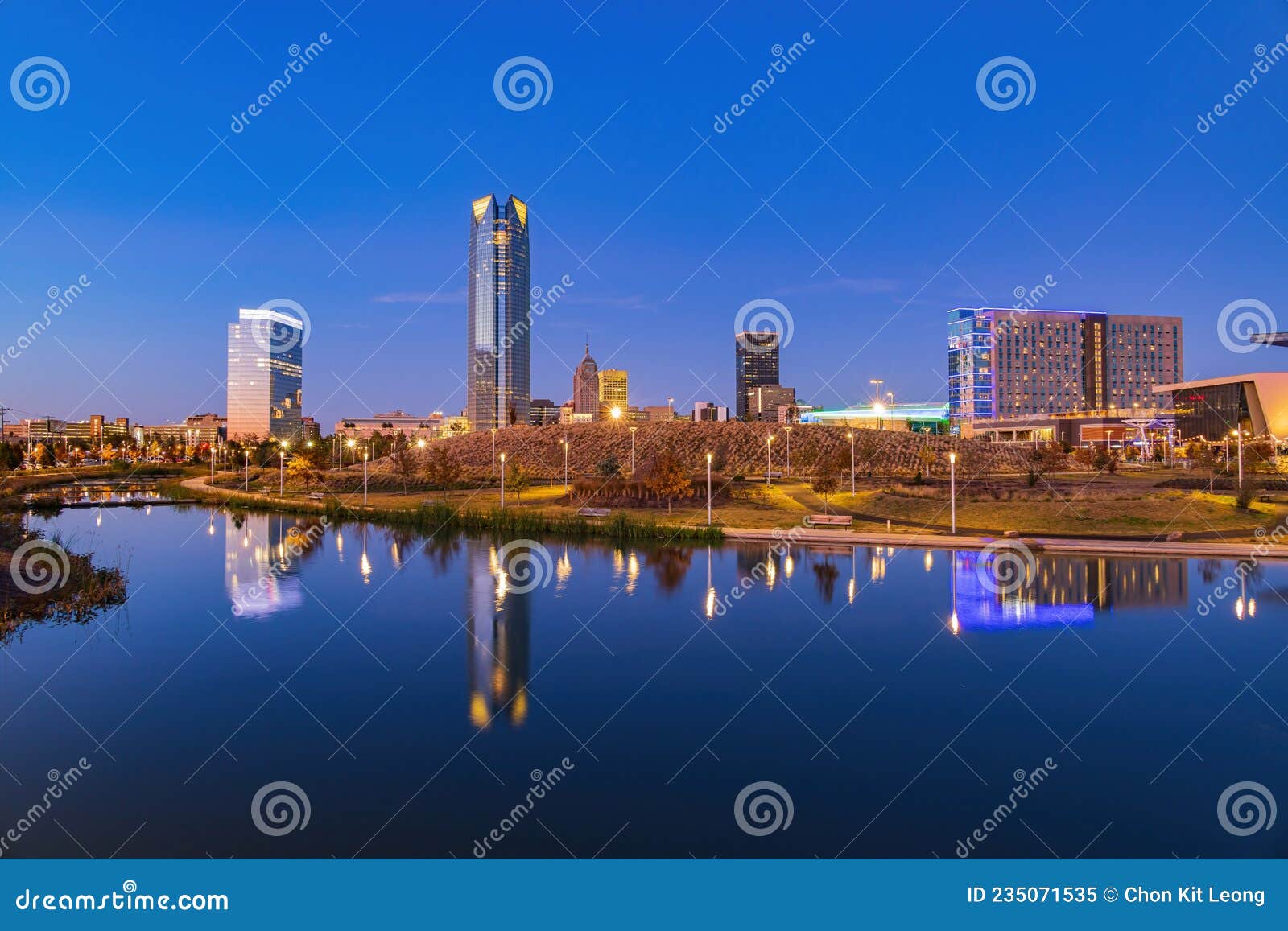 Night View of the Oklahoma Skyline and Cityscape Editorial Image ...