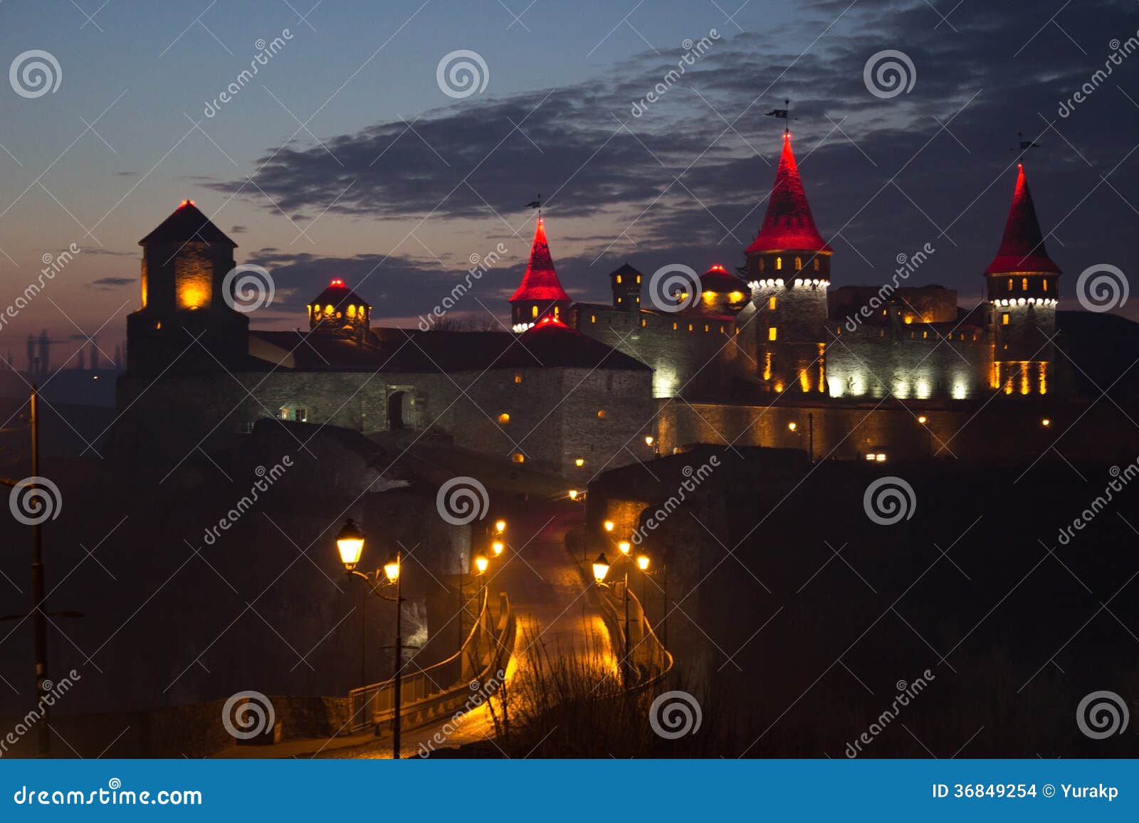 Night View of the Old Castle Stock Photo - Image of city, gothic: 36849254