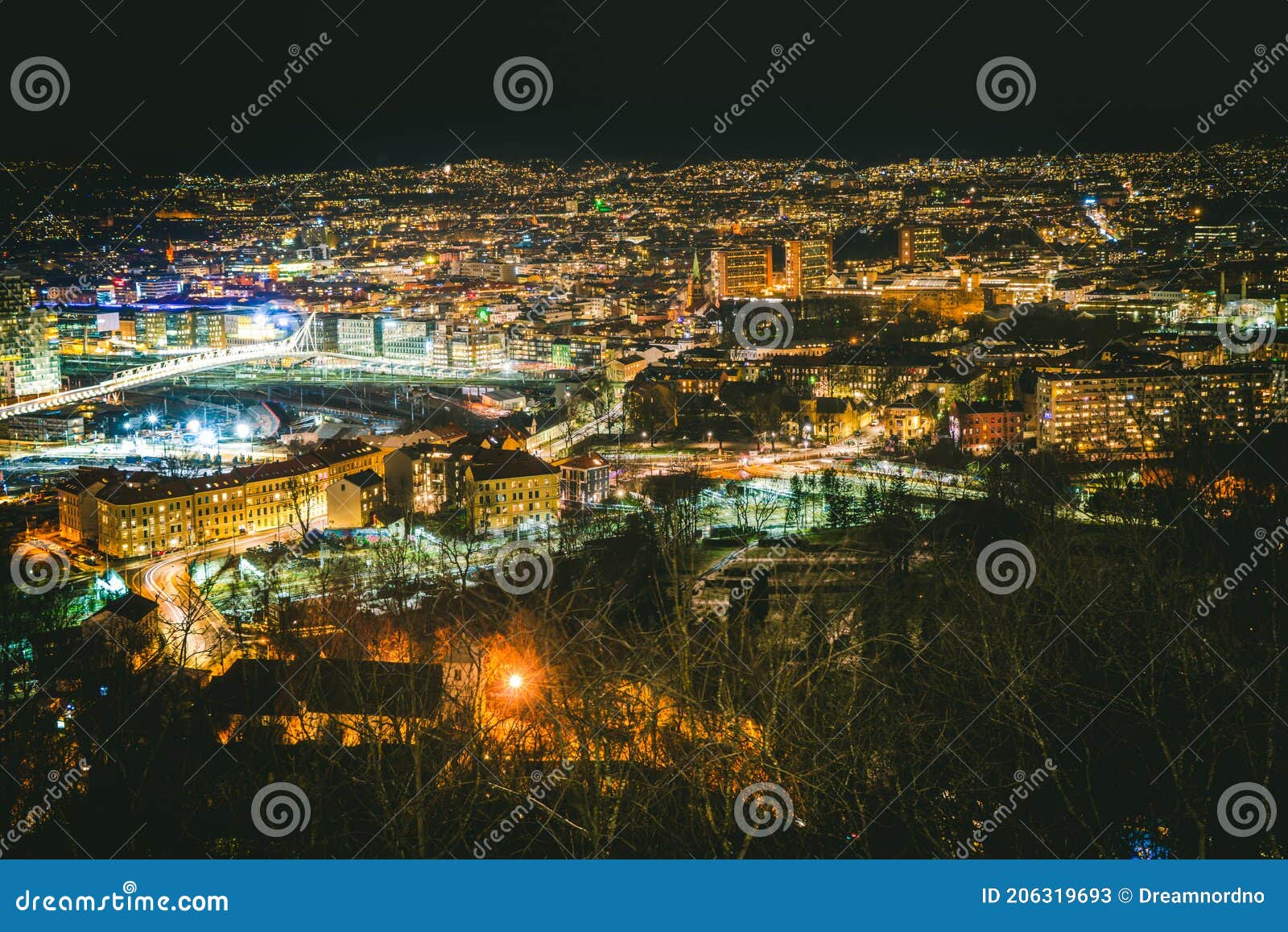 Night View of Oslo, the Capital of Norway Stock Image - Image of ...