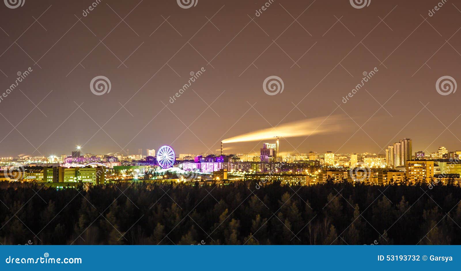 Night View Over City Buildings Stock Photo - Image of night, landscape ...