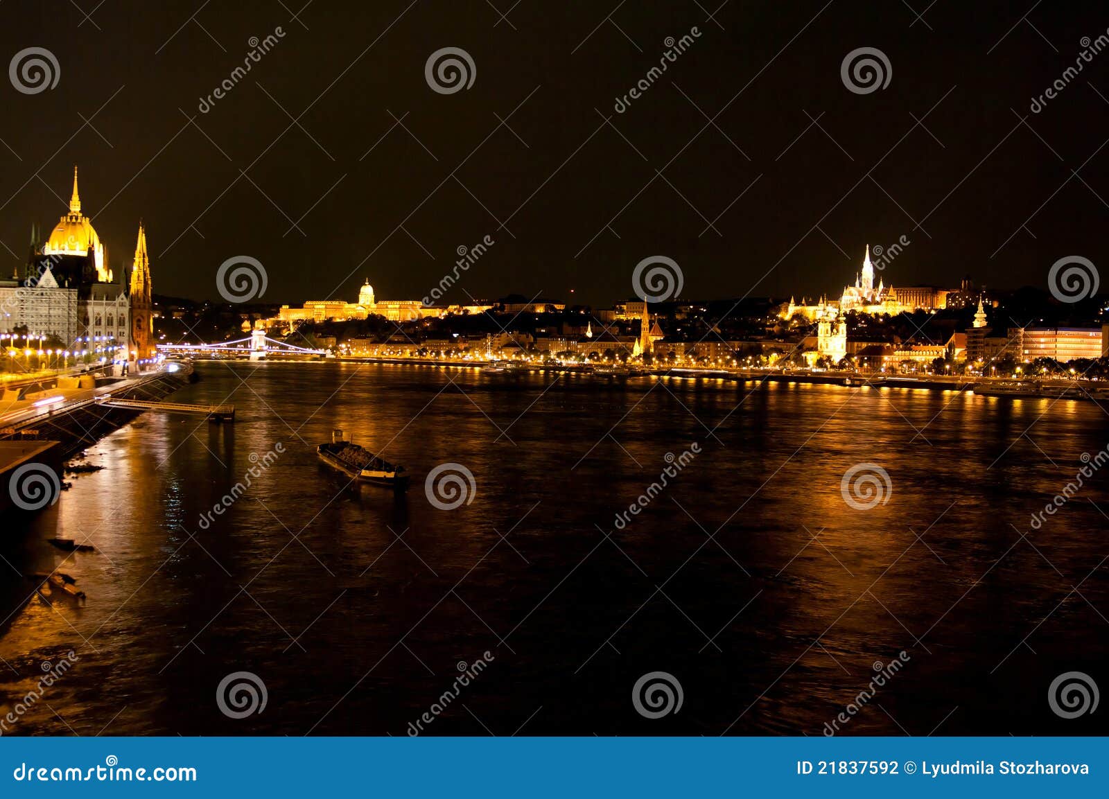 Night View of Panorama Budapest, Hungary Stock Photo - Image of magyar ...