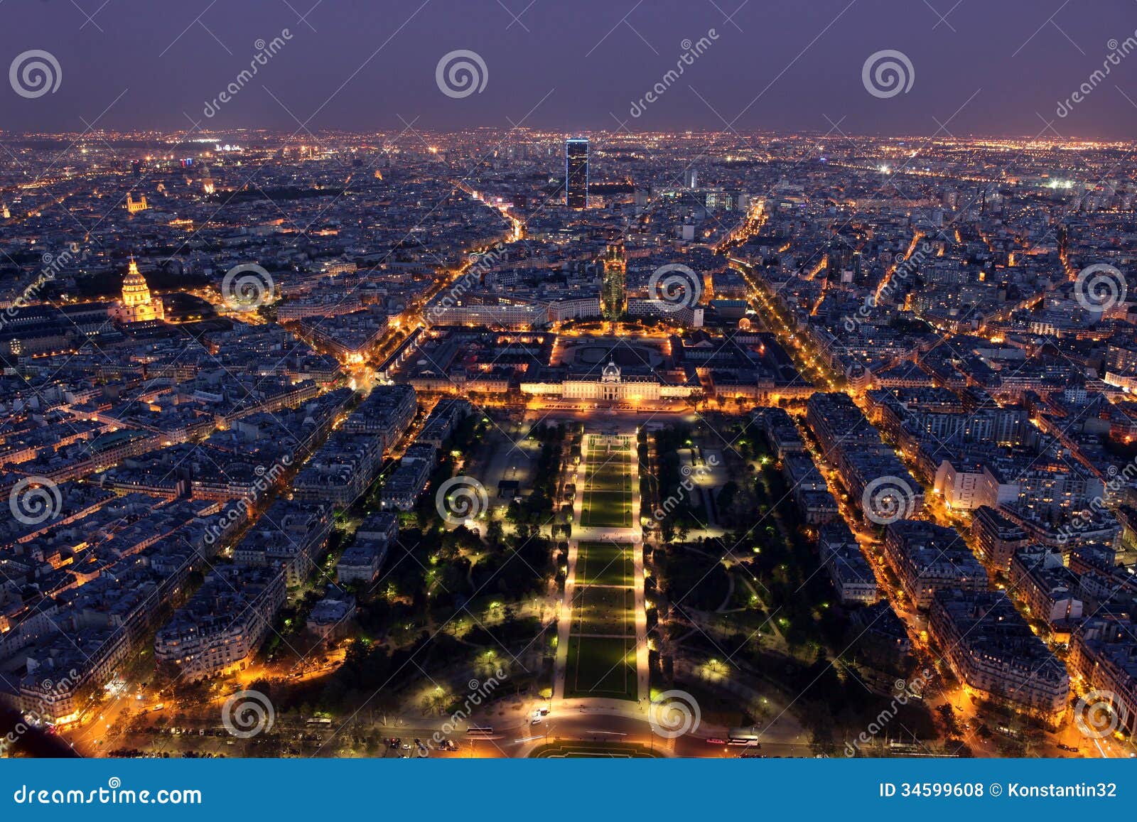 Night view of Paris stock photo. Image of light, landmark - 34599608