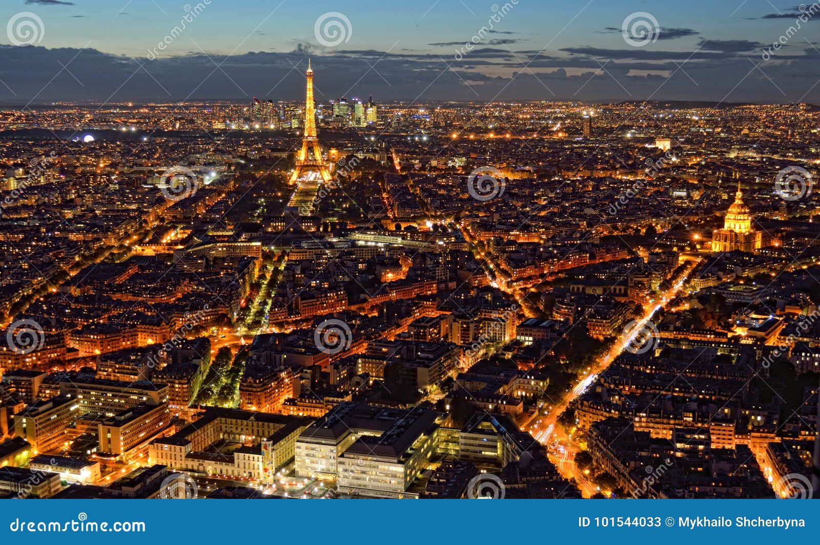 Night Paris from above. editorial stock photo. Image of equipment ...