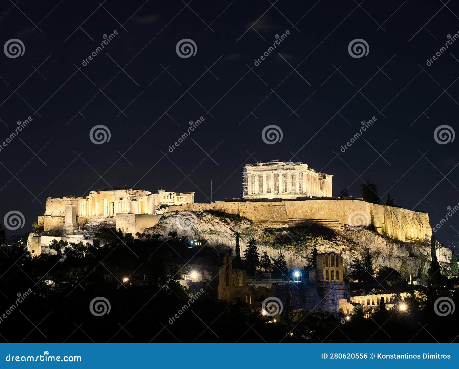 Parthenon Night View, Acropolis, Athens Stock Photo - Image of beauty ...