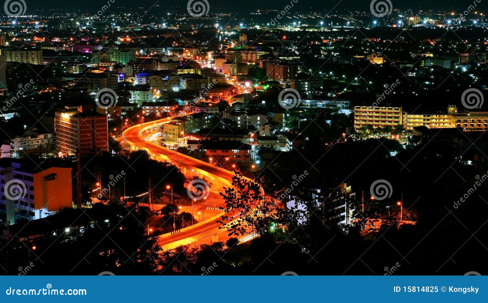 Night View of Pattaya City, Thailand Stock Image - Image of neon ...