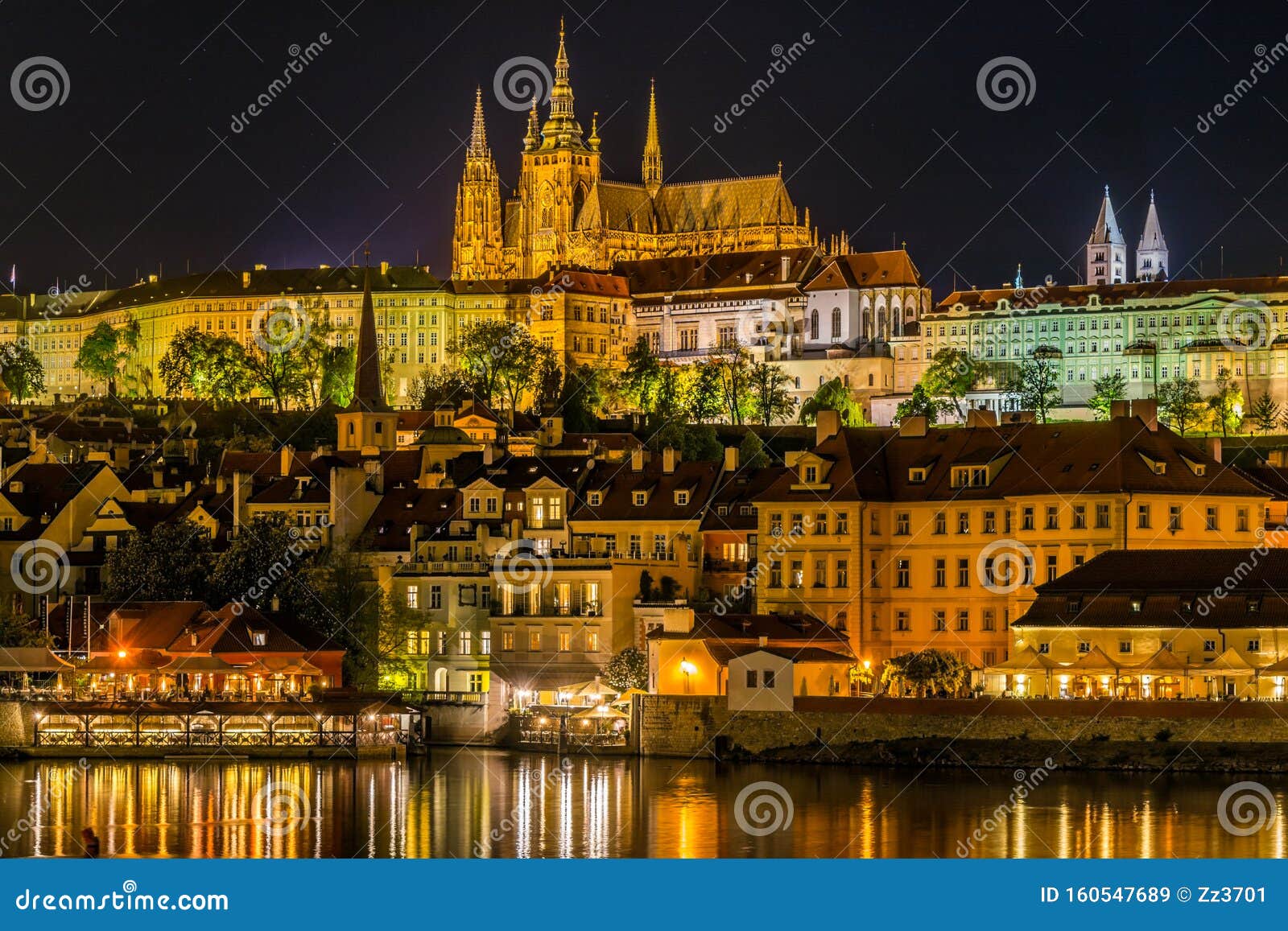 Night View of Prague Castle, the Largest Coherent Castle Complex in the ...