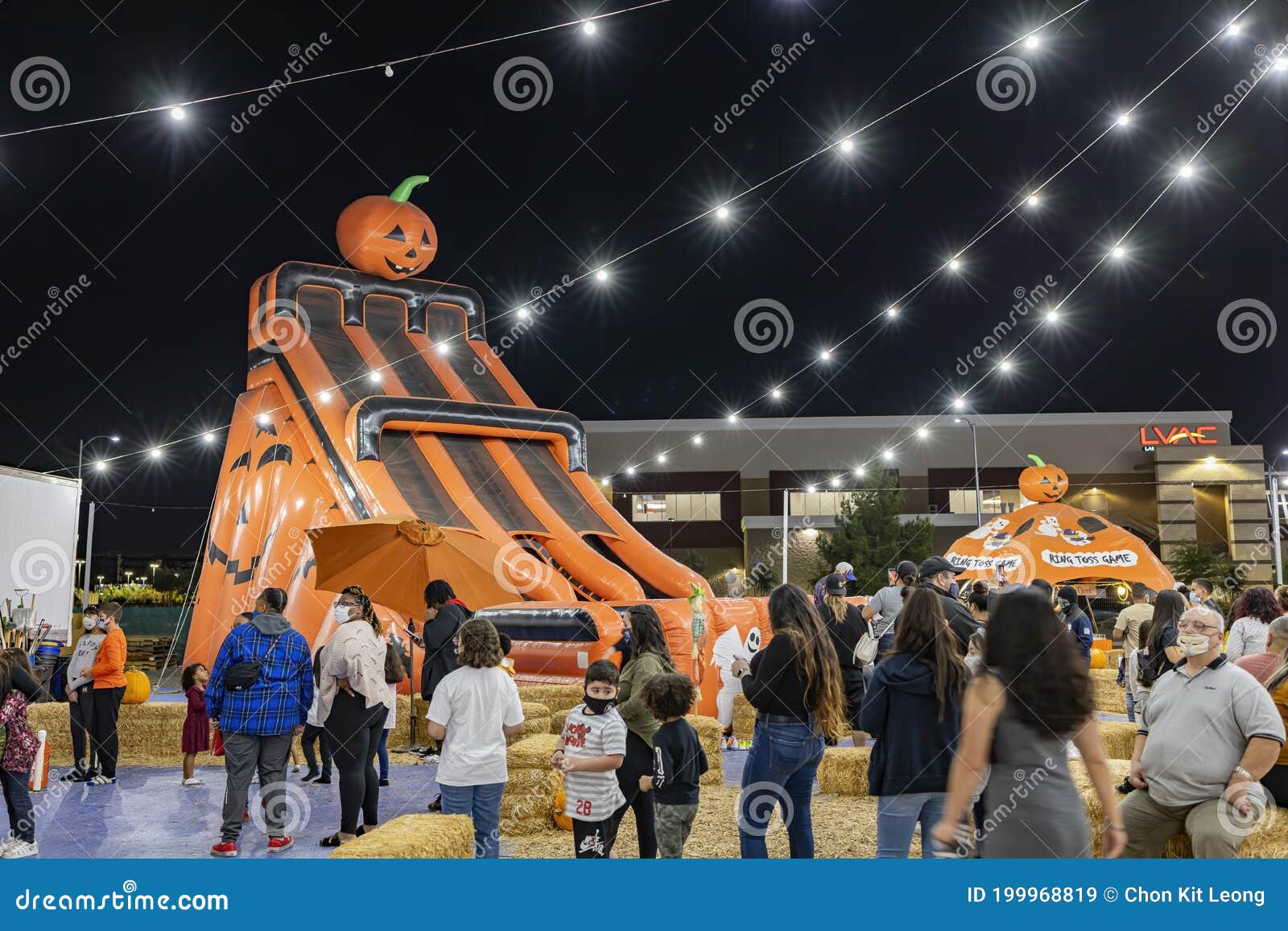 Night View of a Pumpkin Patch Editorial Stock Image - Image of busy ...