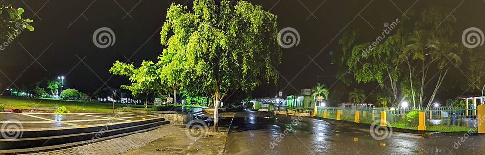 Night View after Rain. Wet Road Stock Photo - Image of blurred, life ...