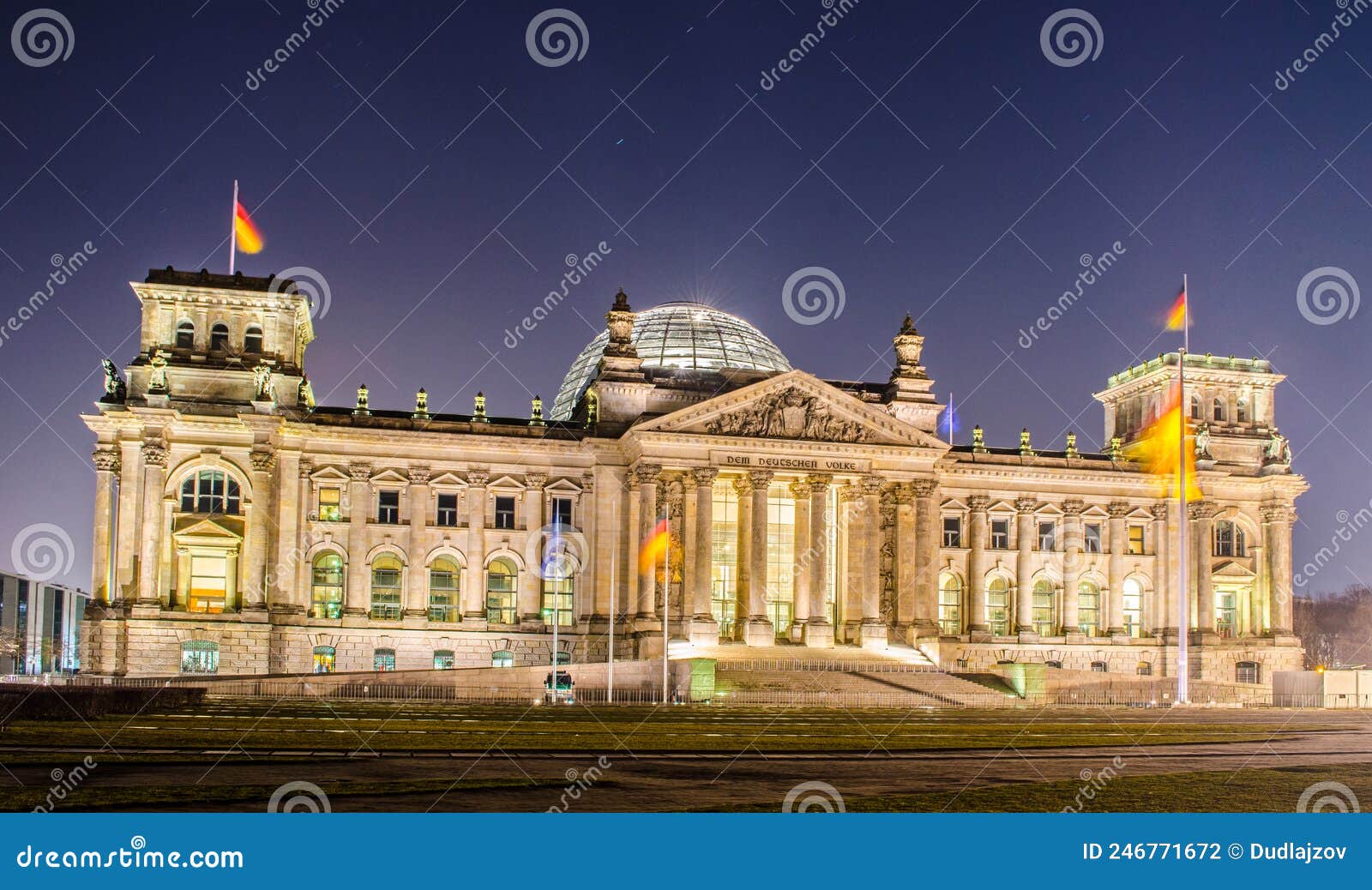 Night View of Reichstag in Berlin....IMAGE Stock Photo - Image of ...