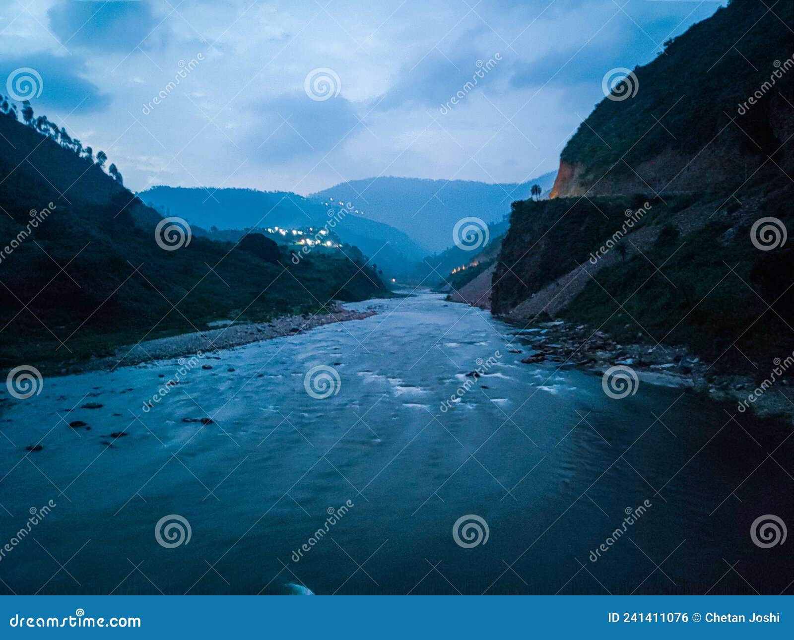 Night view of river stock photo. Image of night, view - 241411076