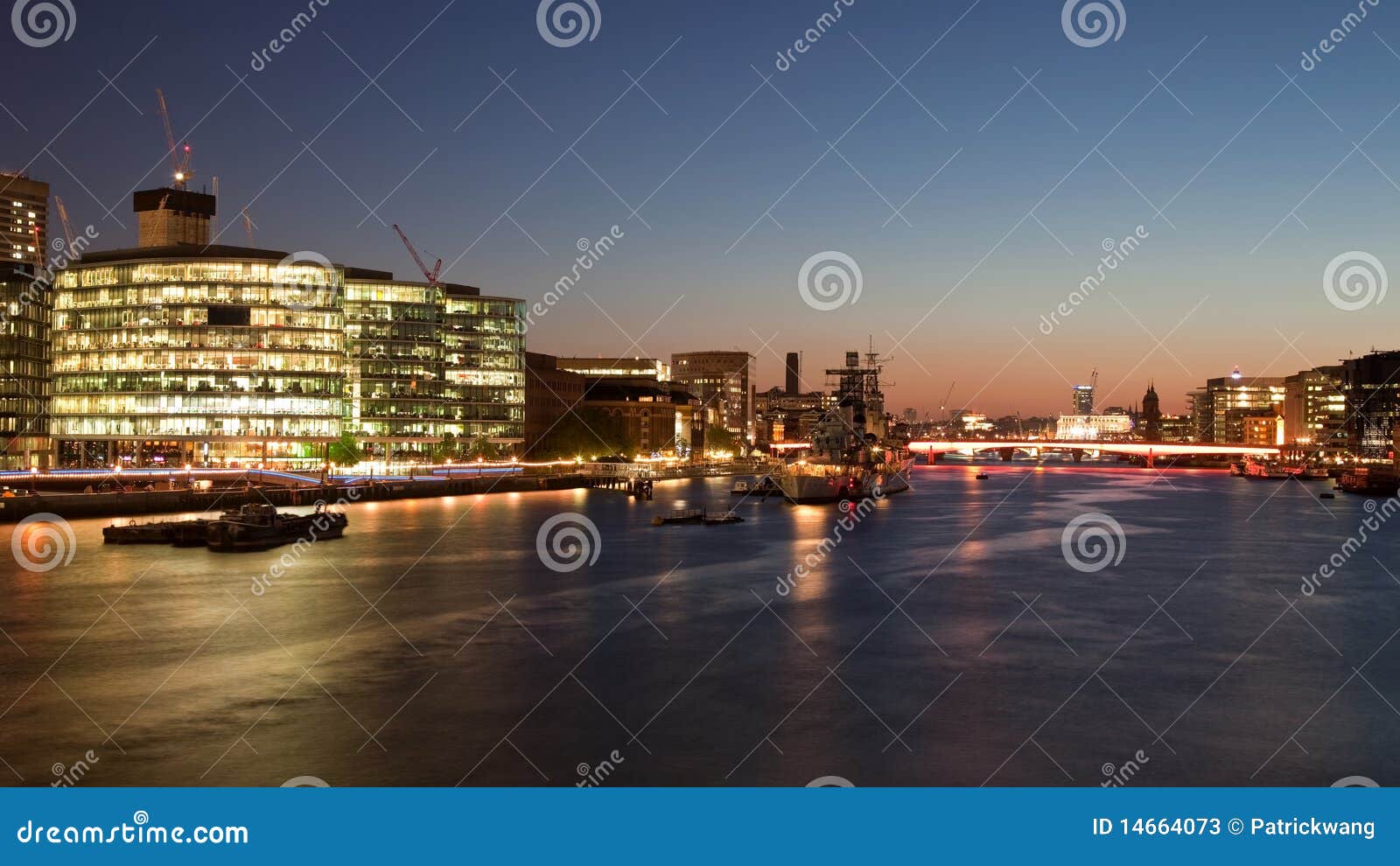 Night View of River Thames from the Tower Bridge Stock Image - Image of ...