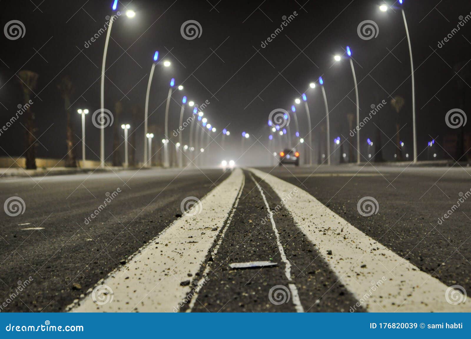 Night view of the road editorial stock image. Image of lighting - 176820039