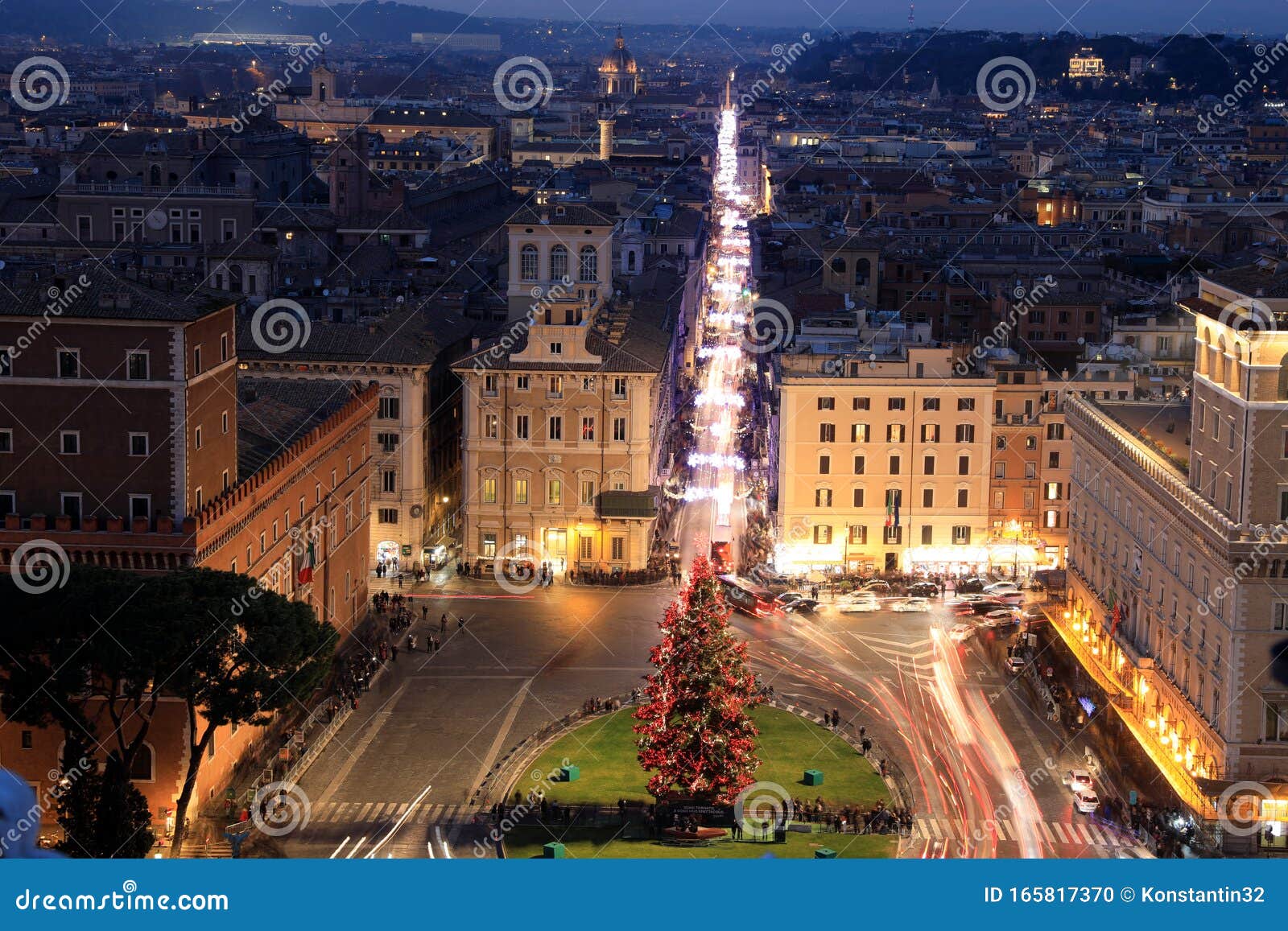 Night view at Rome, Italy editorial image. Image of emperor - 165817370