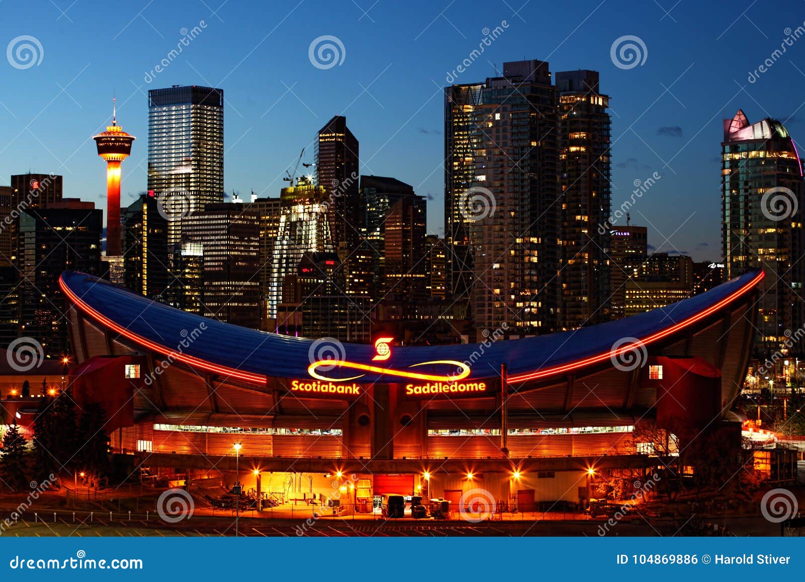 Night View of Saddledome in Calgary, Canada Editorial Photo - Image of ...