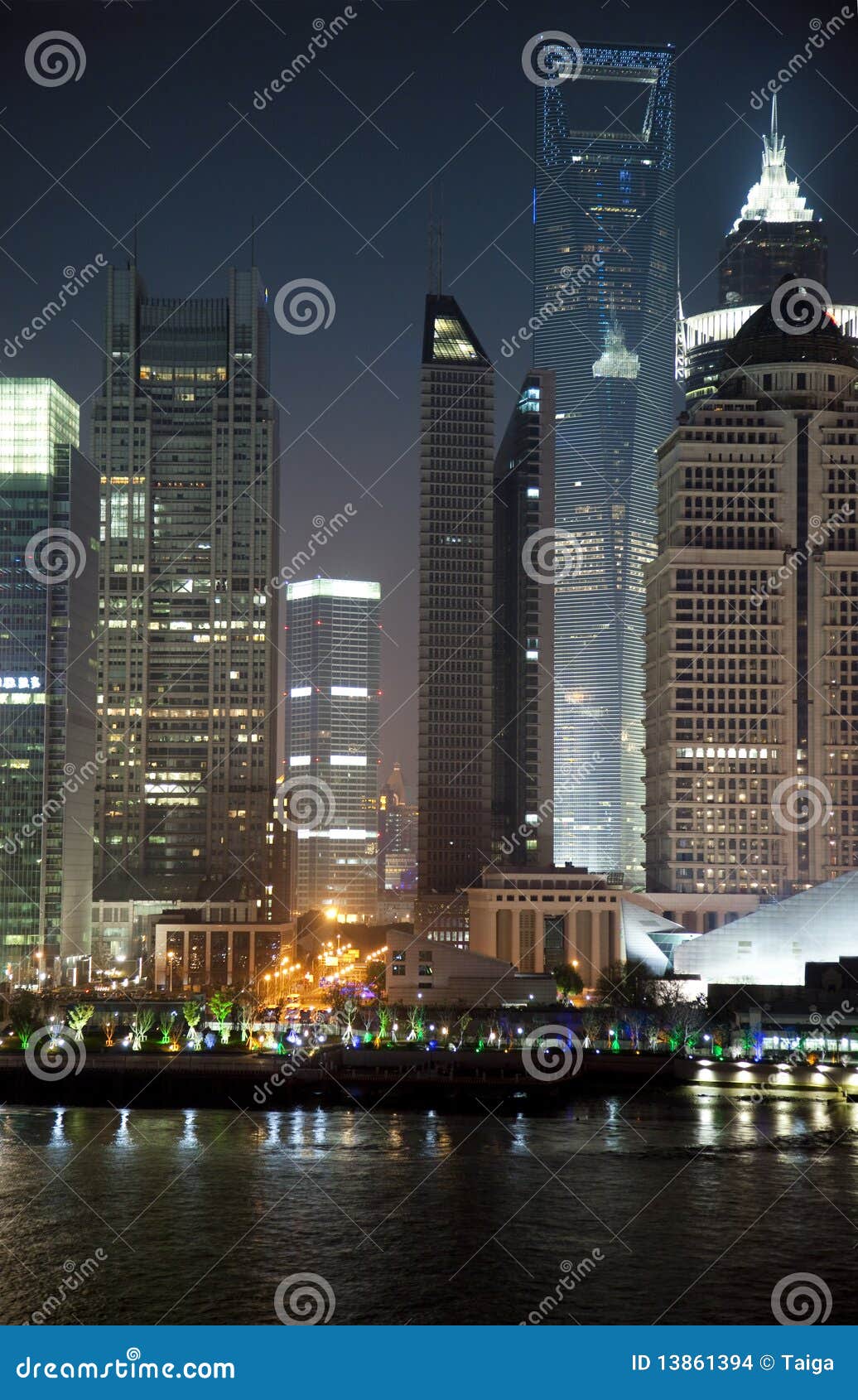Night View of Shanghai, China Stock Photo - Image of office, lighting ...