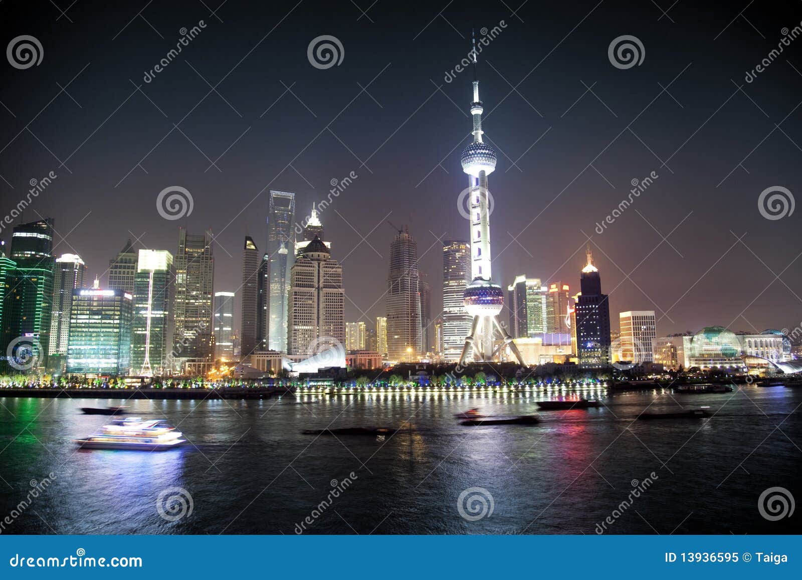 Night View of Shanghai, China Stock Image - Image of famous, asia: 13936595