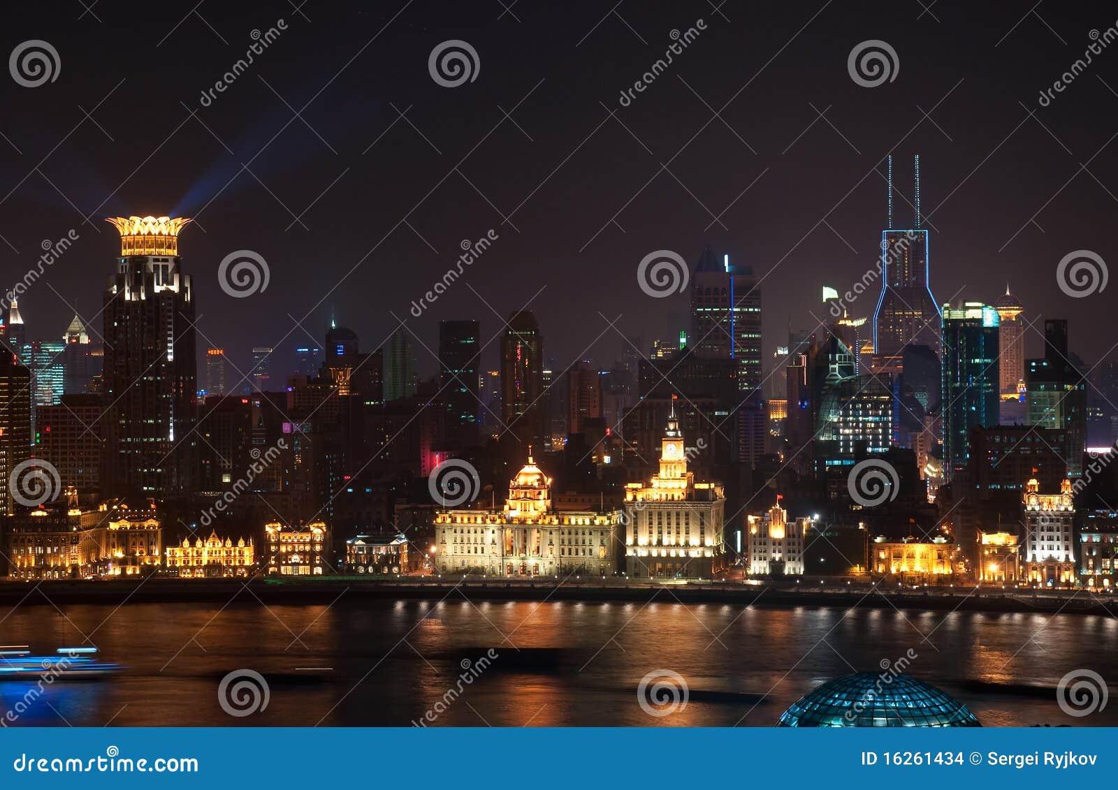 Night View of Shanghai China Stock Photo - Image of city, downtown ...