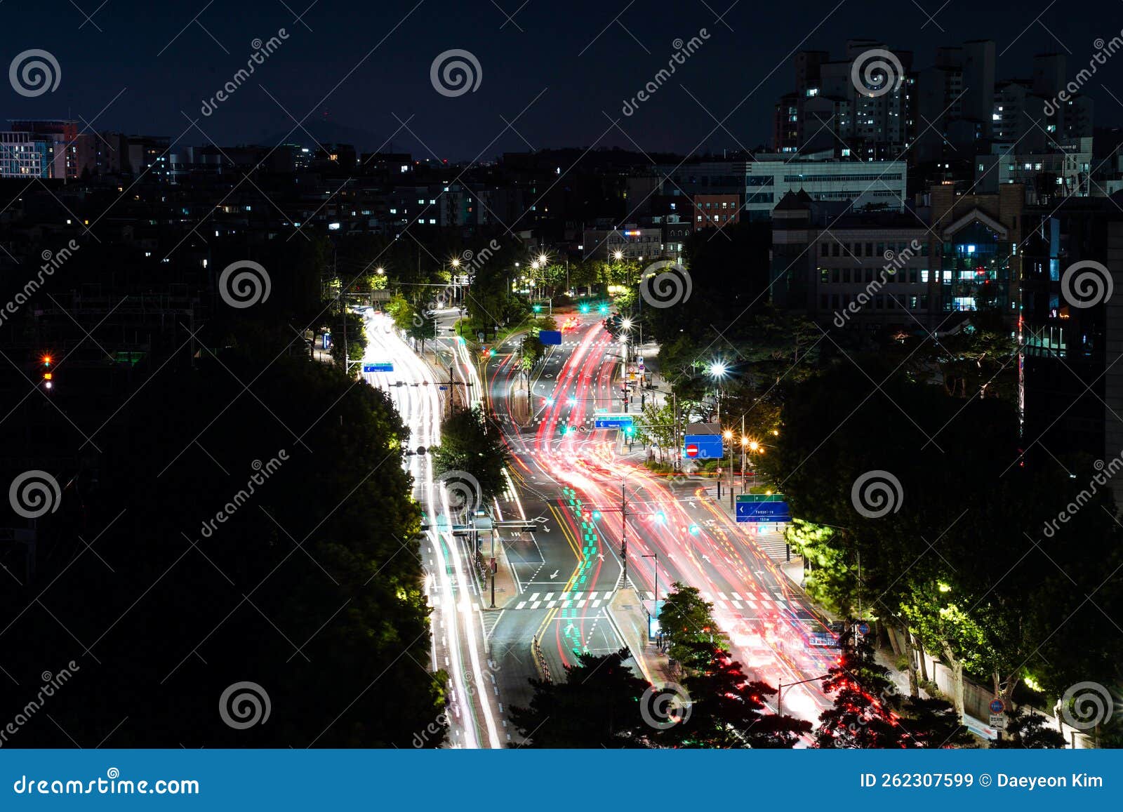 Night View of Sinchon, Seoul, Korea Stock Image - Image of illuminated ...