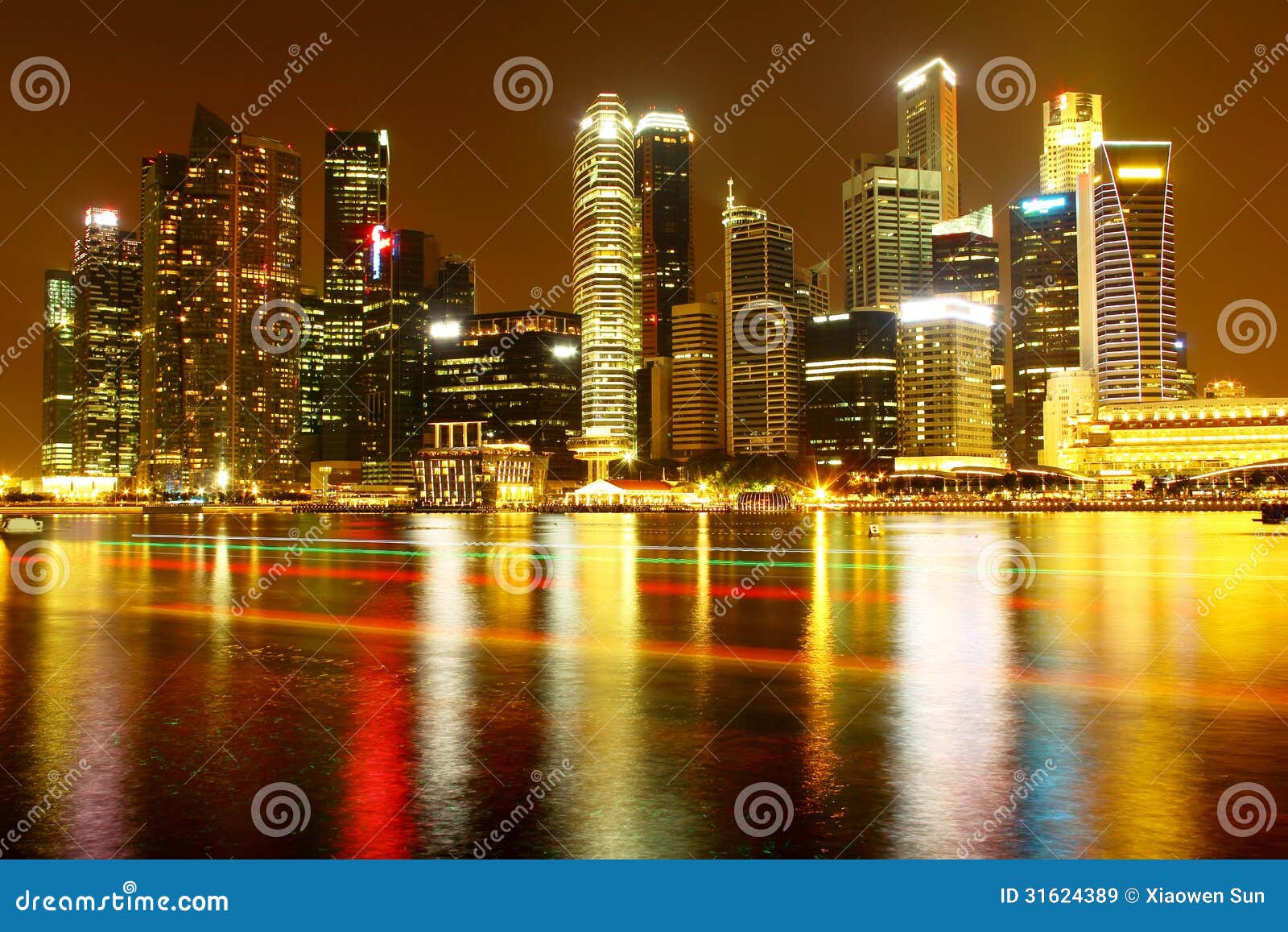 Night View of Singapore Cbd Stock Image - Image of color, central: 31624389