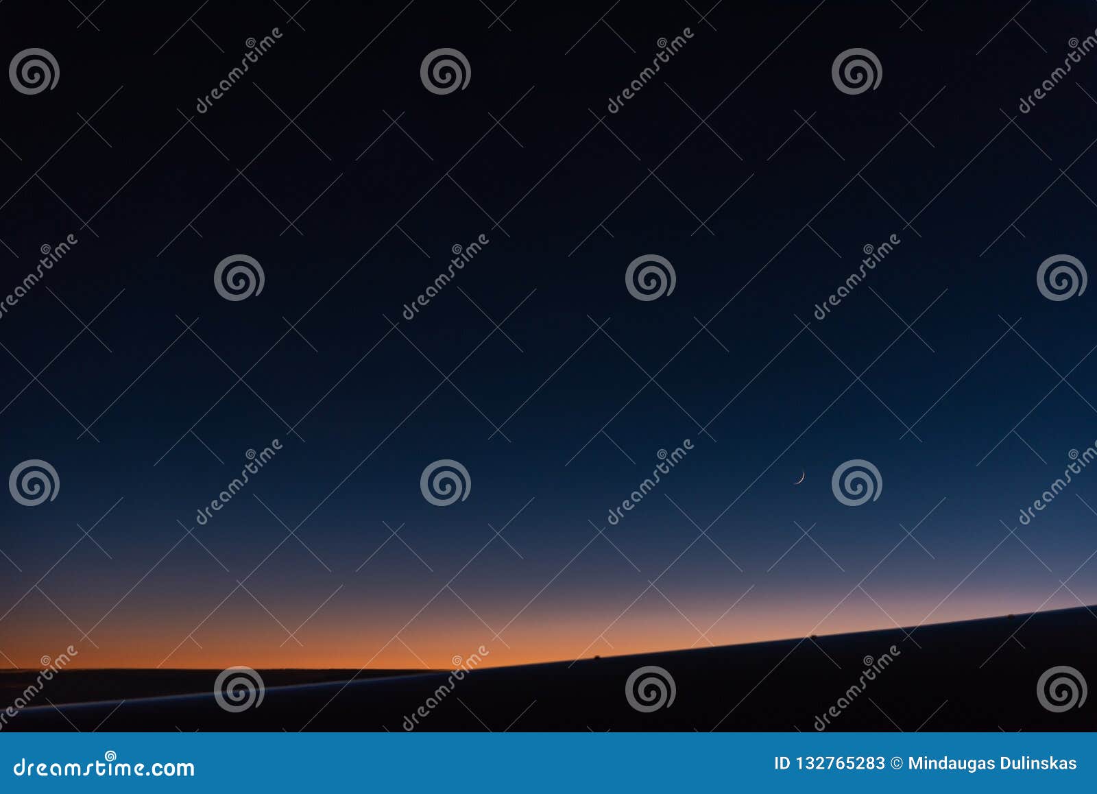 Night View of Sky and Moon through the Airplane Window Stock Image ...