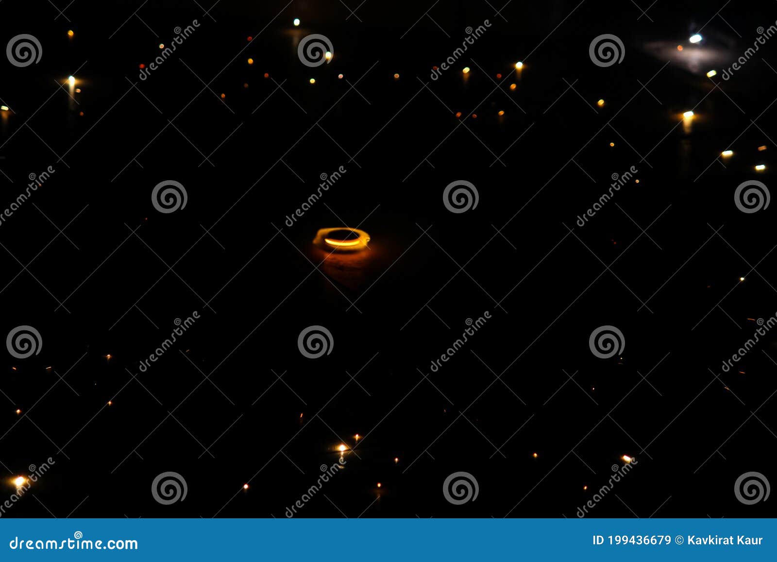 The Night View of the Sky with Sparkles of Fireworks Crackers Stock ...