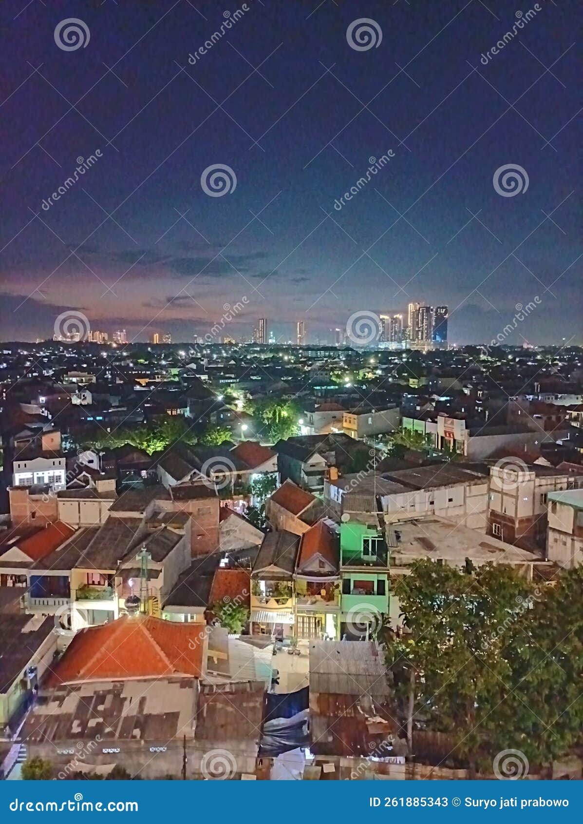 Night view in surabaya stock image. Image of surabaya - 261885343