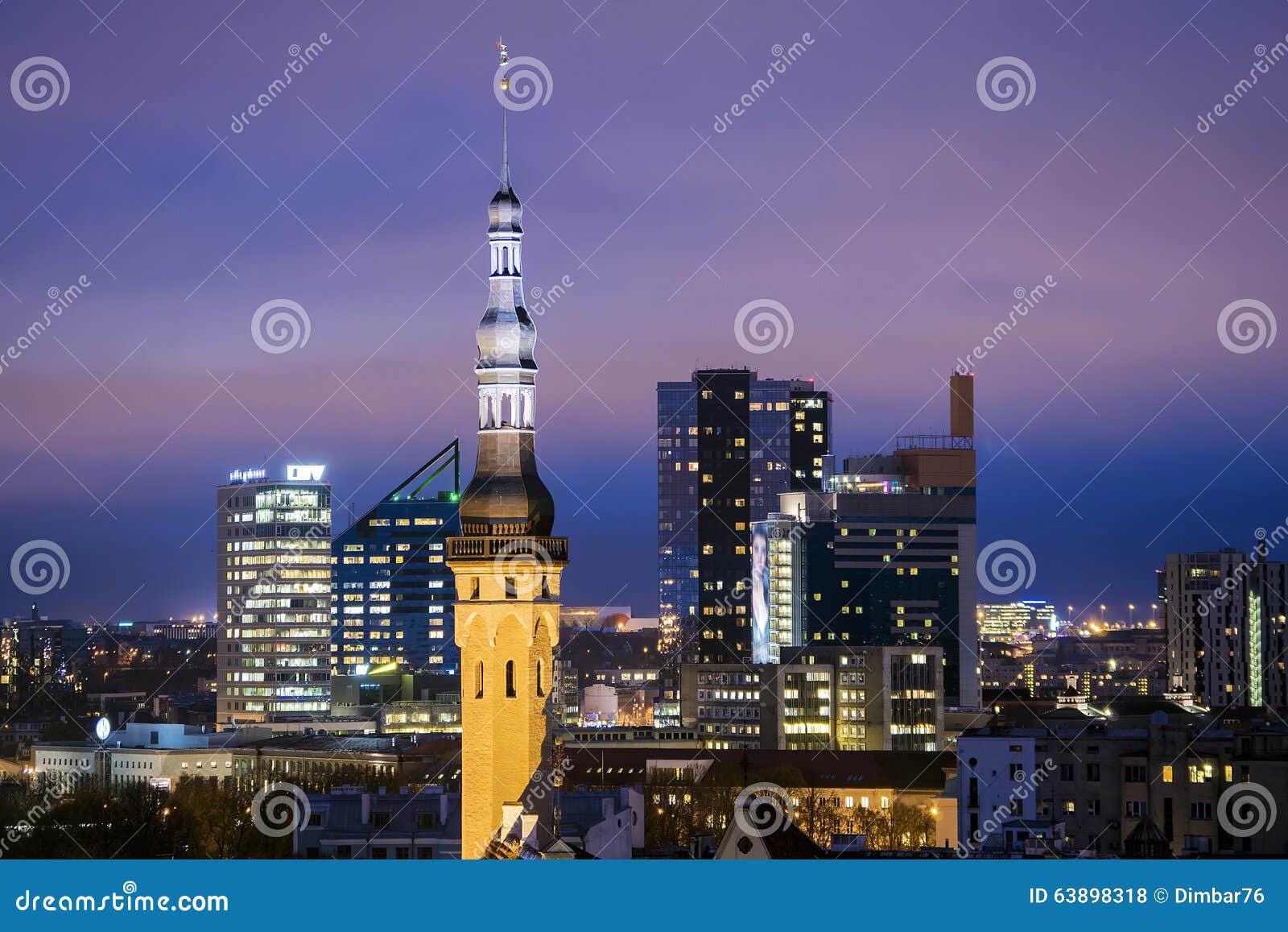 Night View of Tallinn, Estonia Stock Photo - Image of cityscape ...