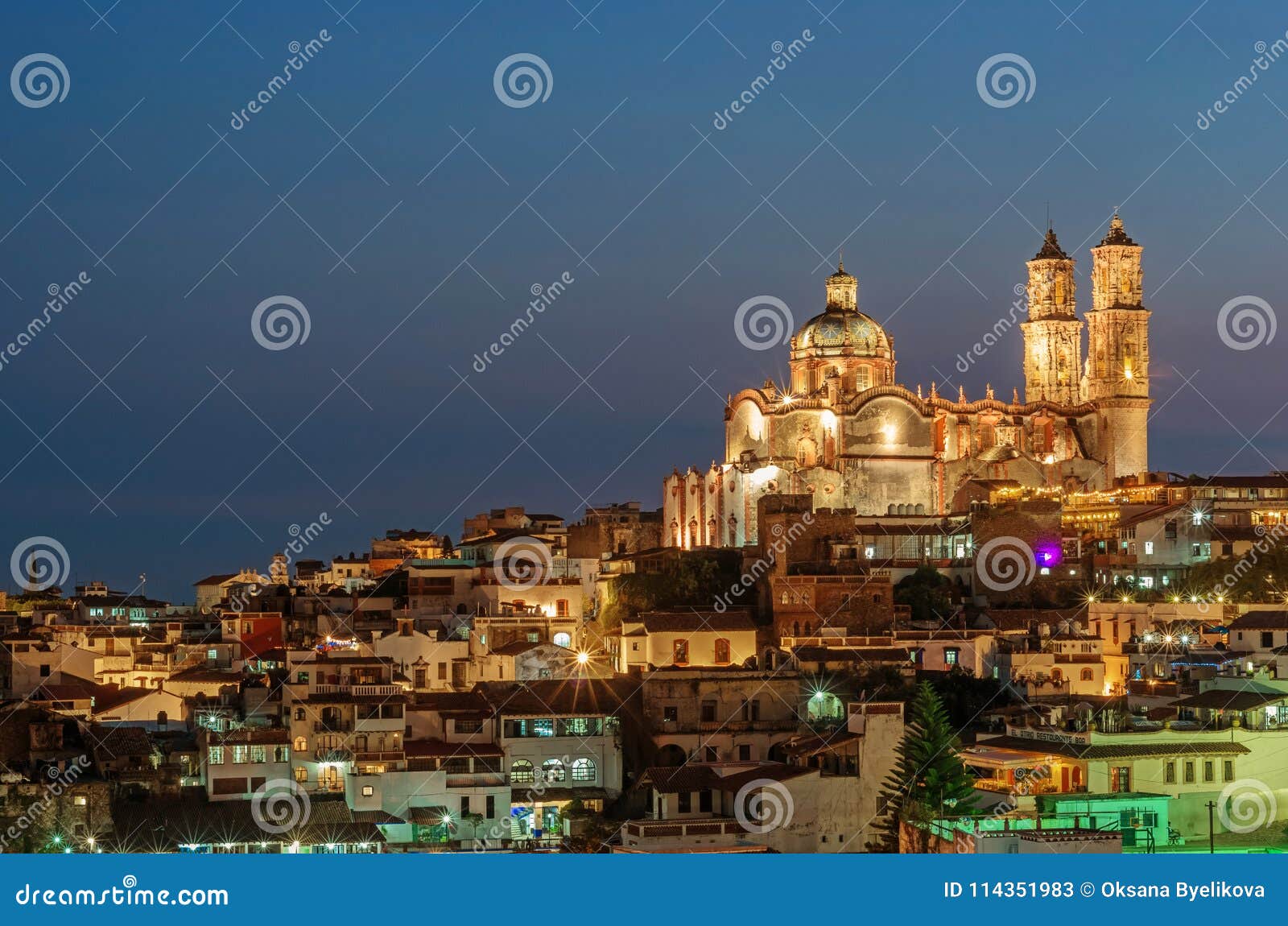 Night View Taxco City , Mexico Stock Image - Image of santa, guerrero ...
