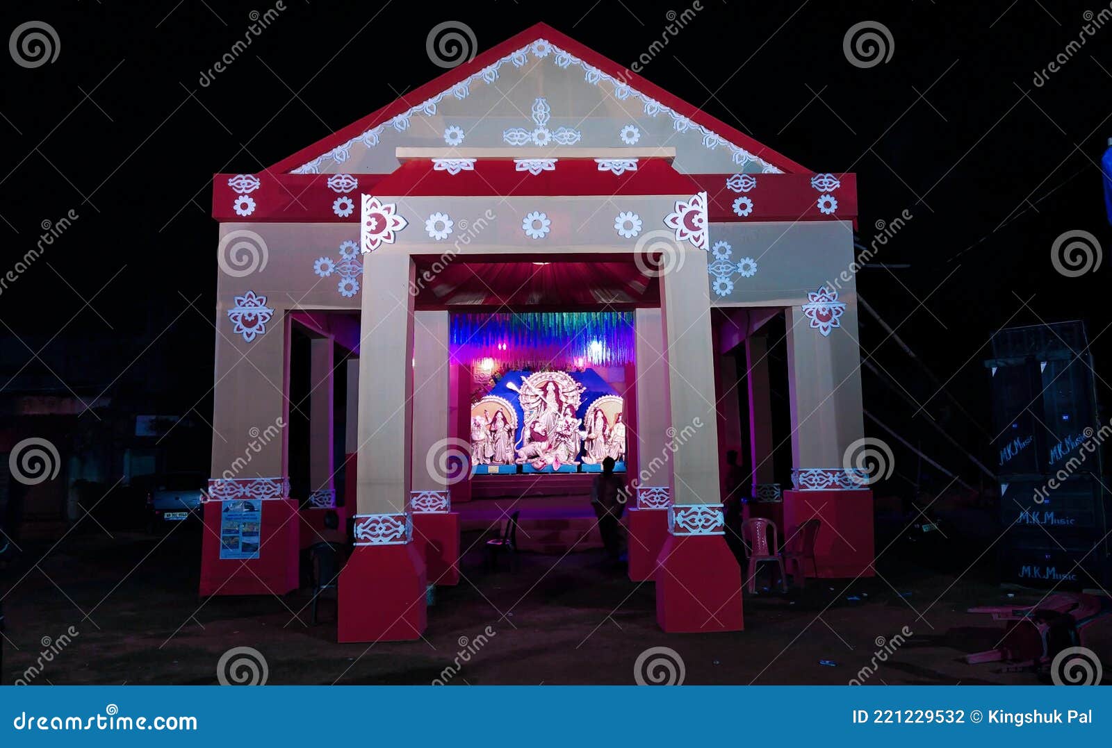 At the Night View of Temple, Goddess Durga Temple, from India ...