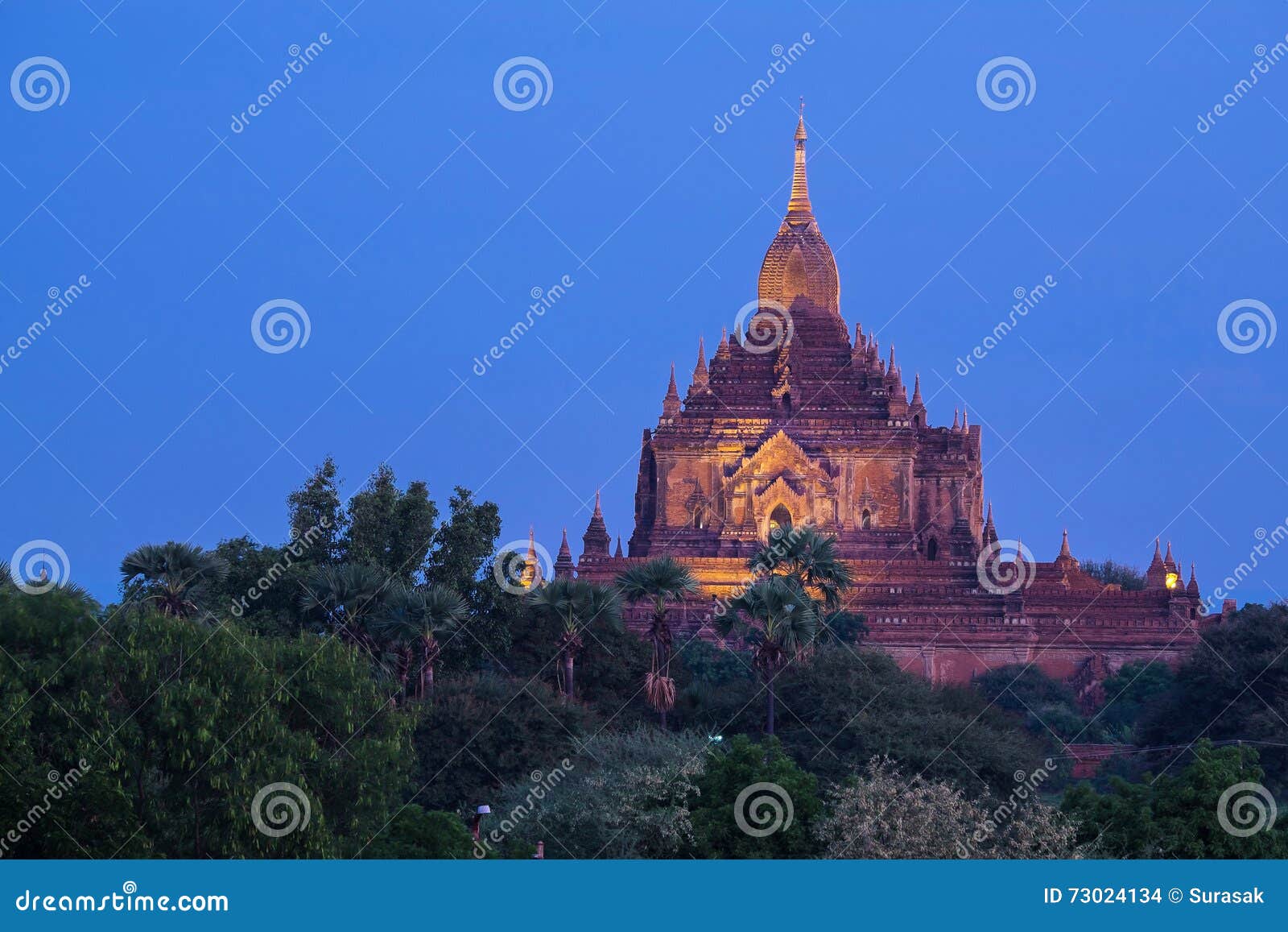 Night View of Temples in Bagan Editorial Stock Image - Image of burma ...