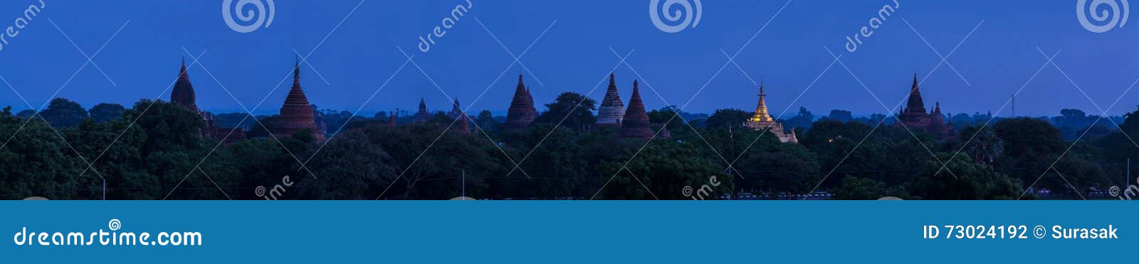 Night View of Temples in Bagan Editorial Photography - Image of journey ...