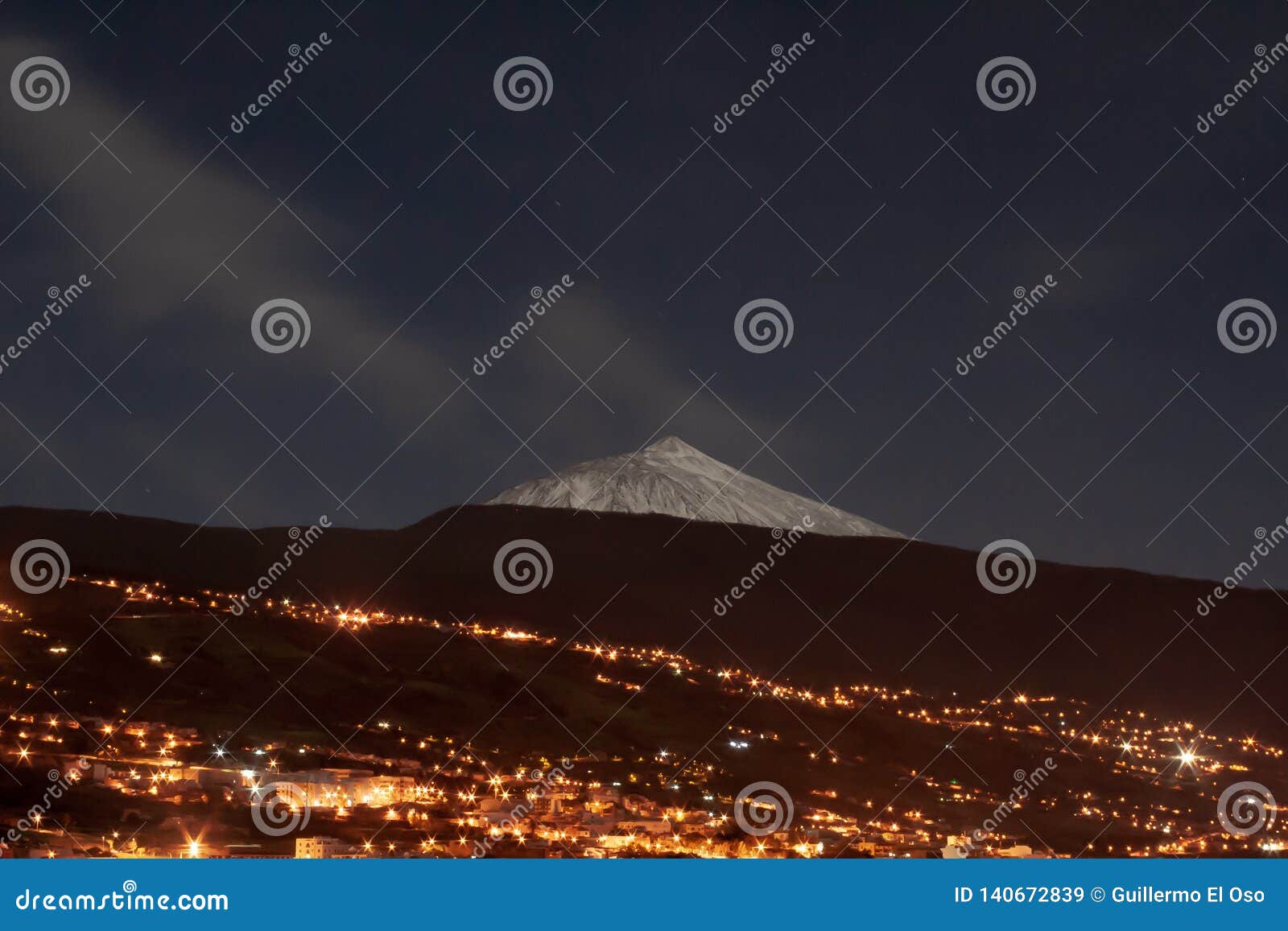 Night View To the Mountain with Snow Stock Image - Image of mountains ...