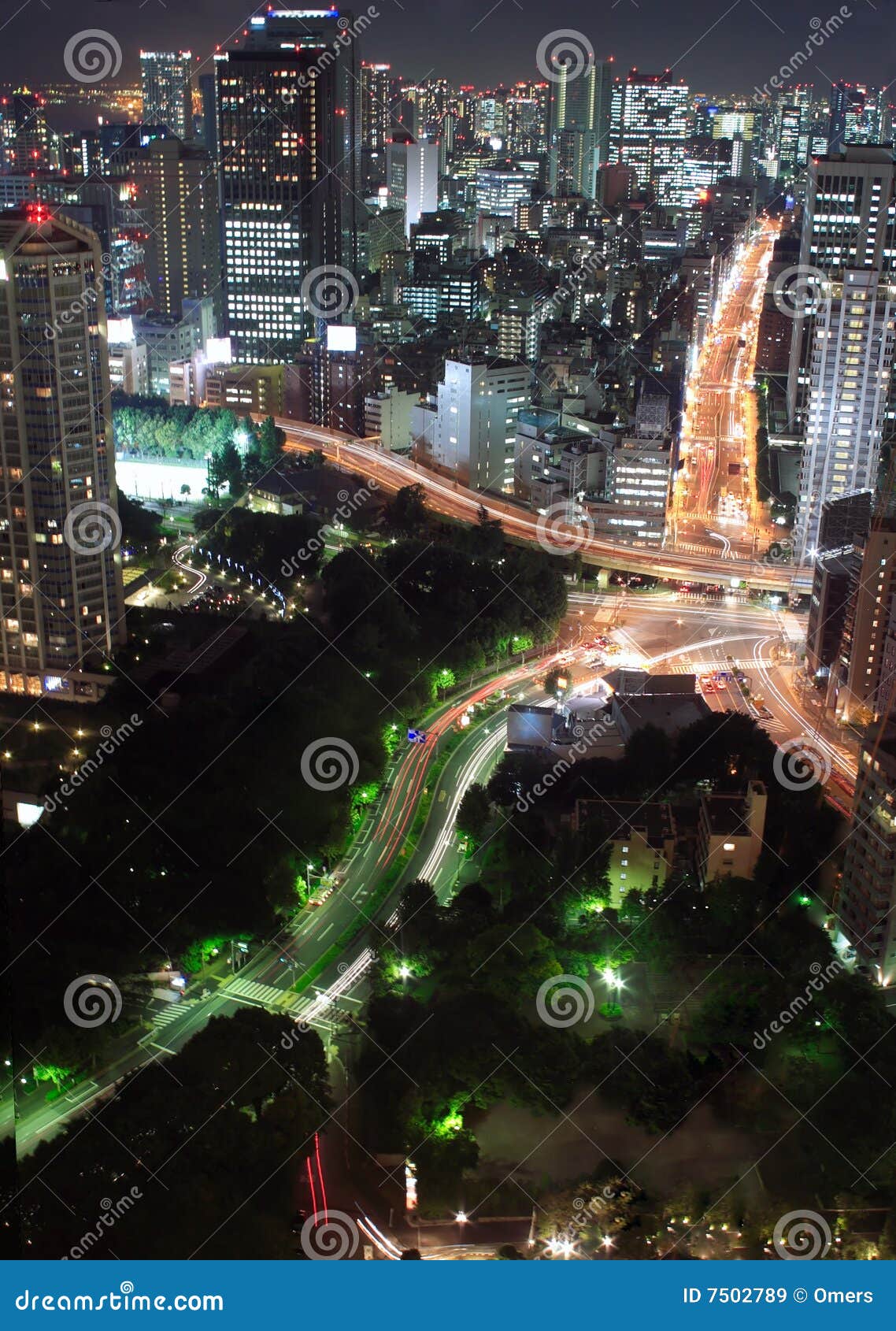 Night view of Tokyo stock image. Image of clouds, automobiles - 7502789