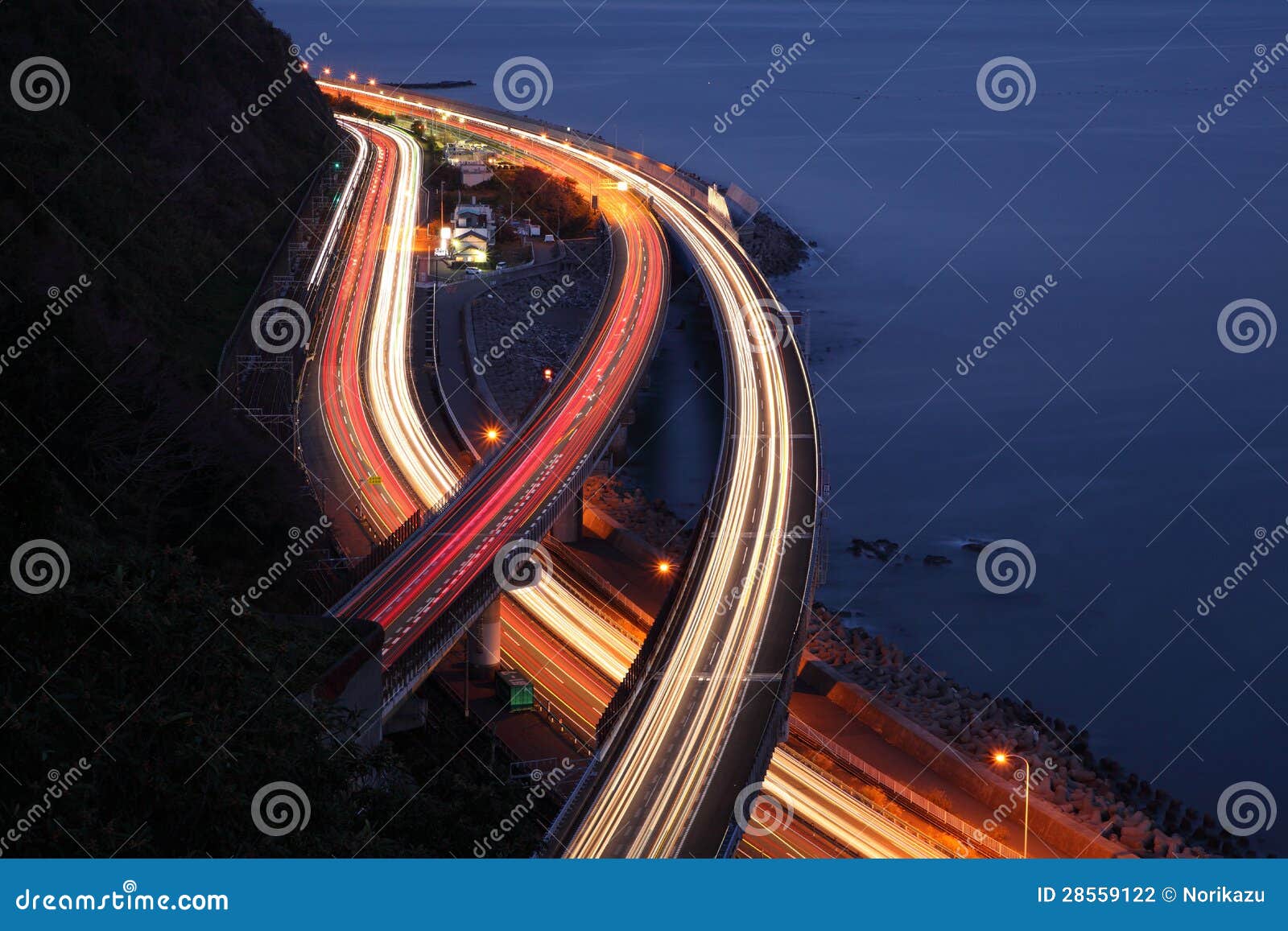 Night View of Tomei Expressway Stock Photo - Image of beautiful ...