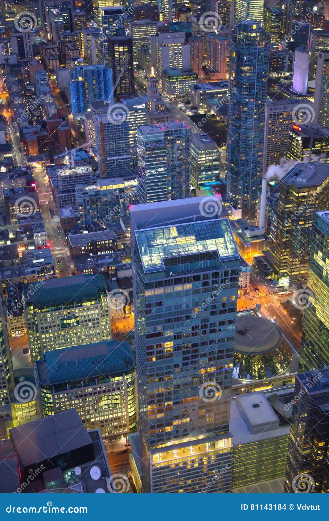 Night View of Toronto Downtown Stock Photo - Image of color, north ...