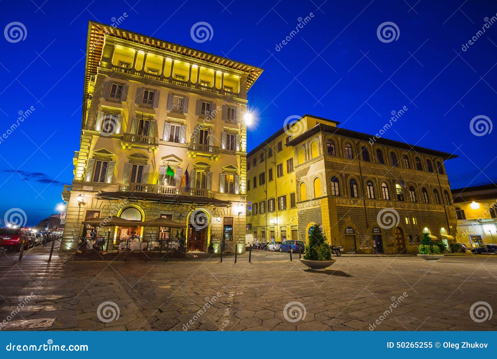Night View of the Town Square in Florence Italy Editorial Image - Image ...