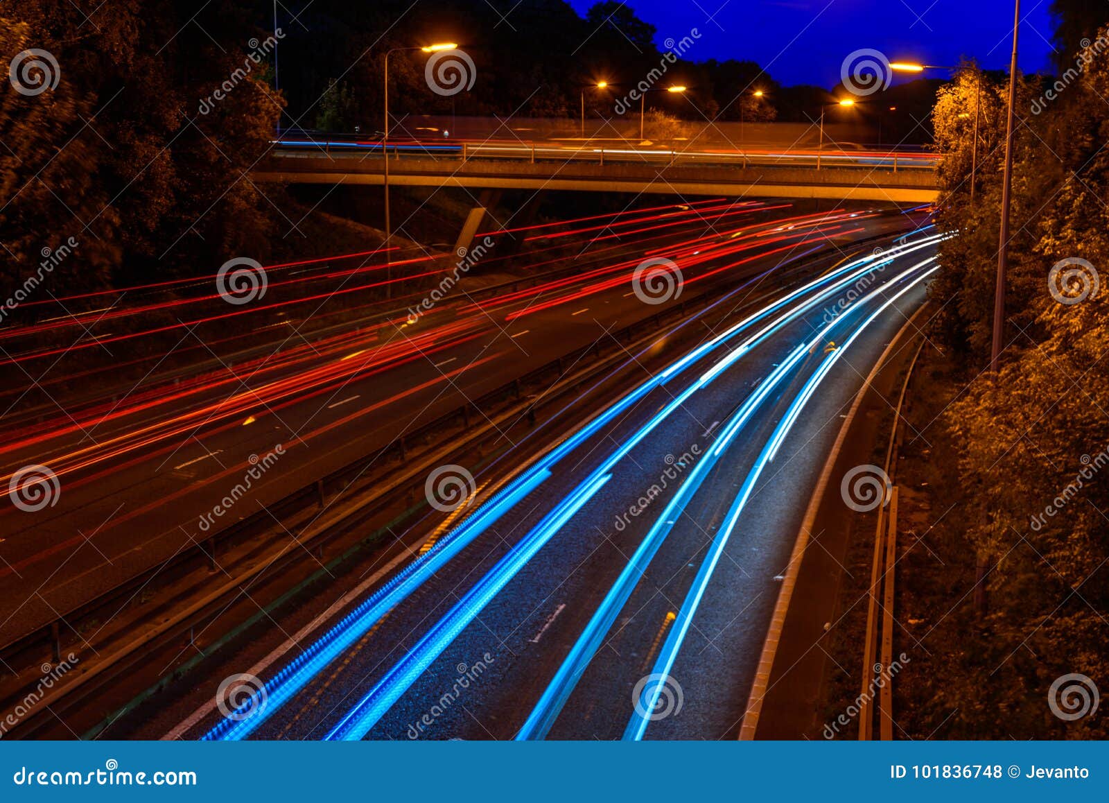 Night View of UK Motorway Highway Traffic Stock Photo - Image of city ...