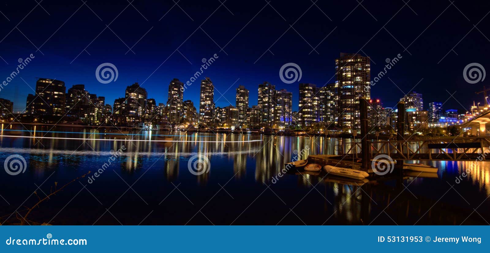 Night View in Vancouver Canada Stock Image - Image of bridge, pond ...