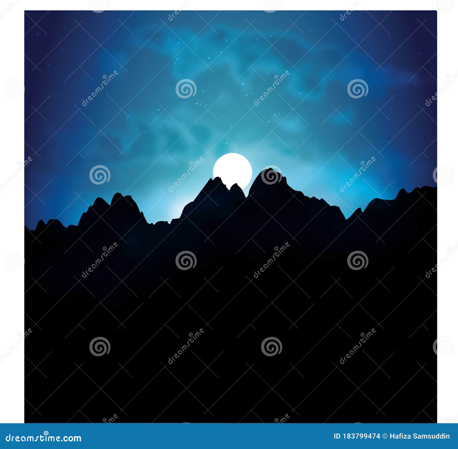 Night View. Vector Illustration Decorative Background Design Stock ...